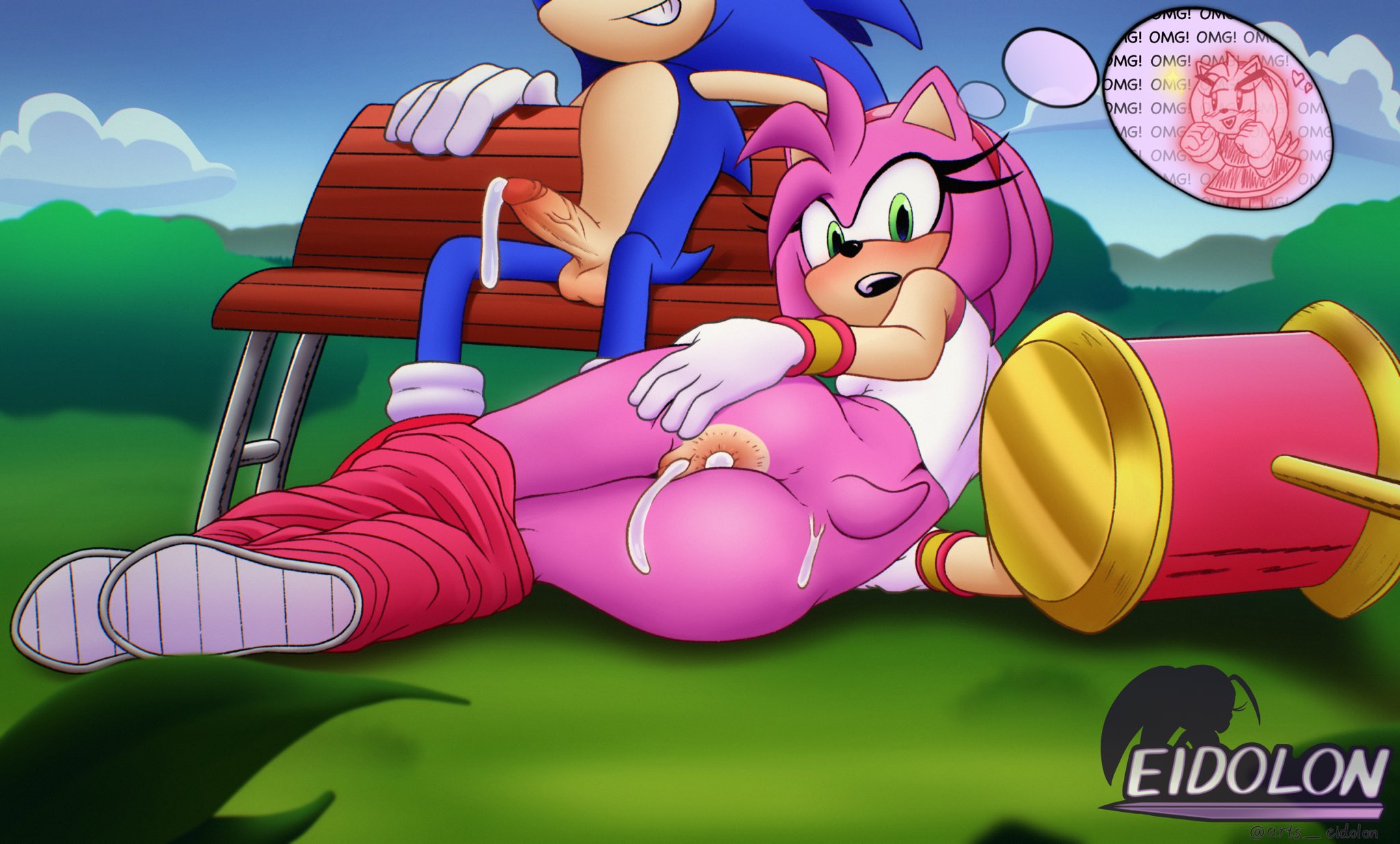 Rule 34 After Sex Amy Rose Anthro Cum In Ass Cum In Pussy Eidolon Artist Ejaculation Furry
