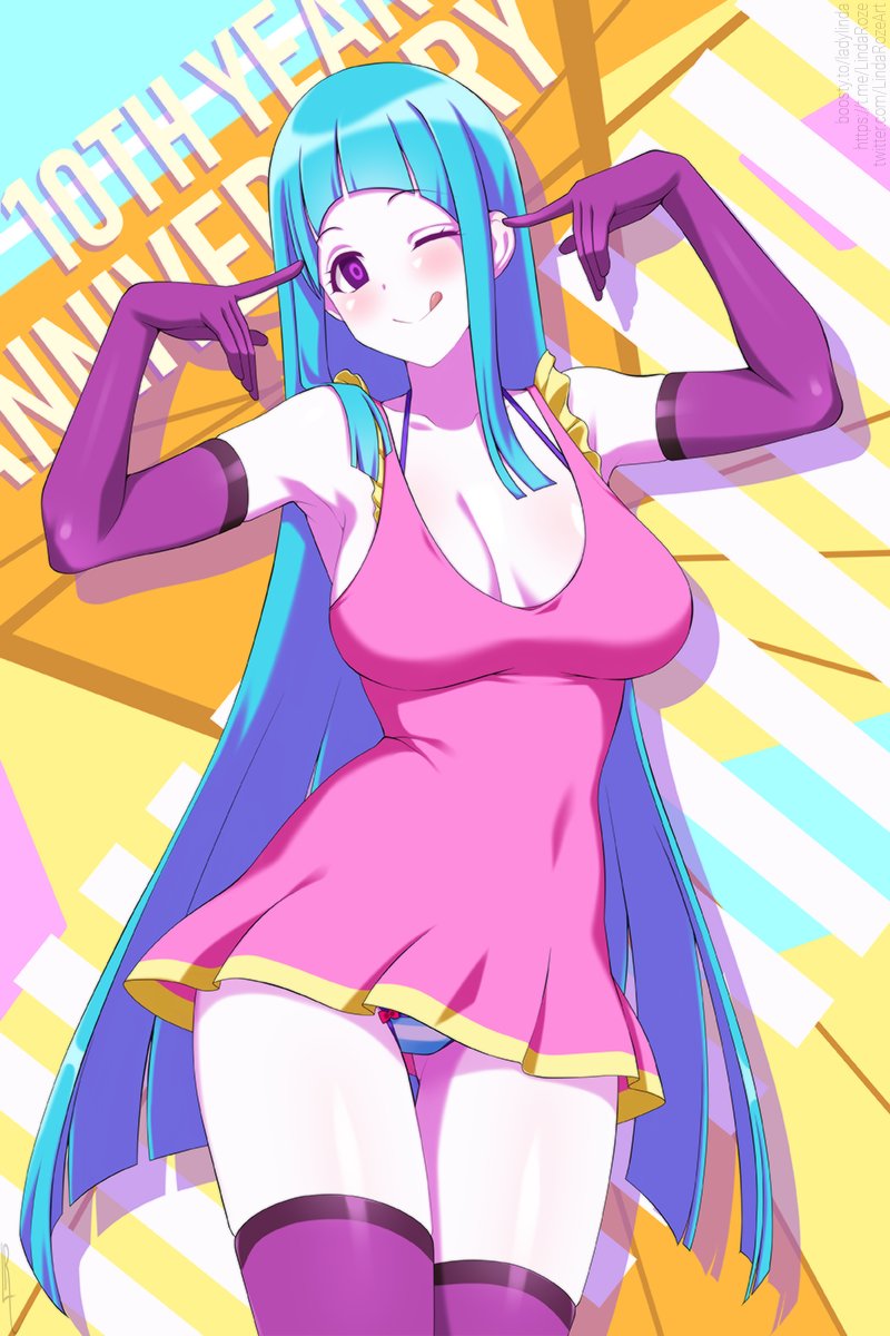 Rule 34 Blue Hair Dress Lindaroze Mememe Meme Mememe Panties 9777