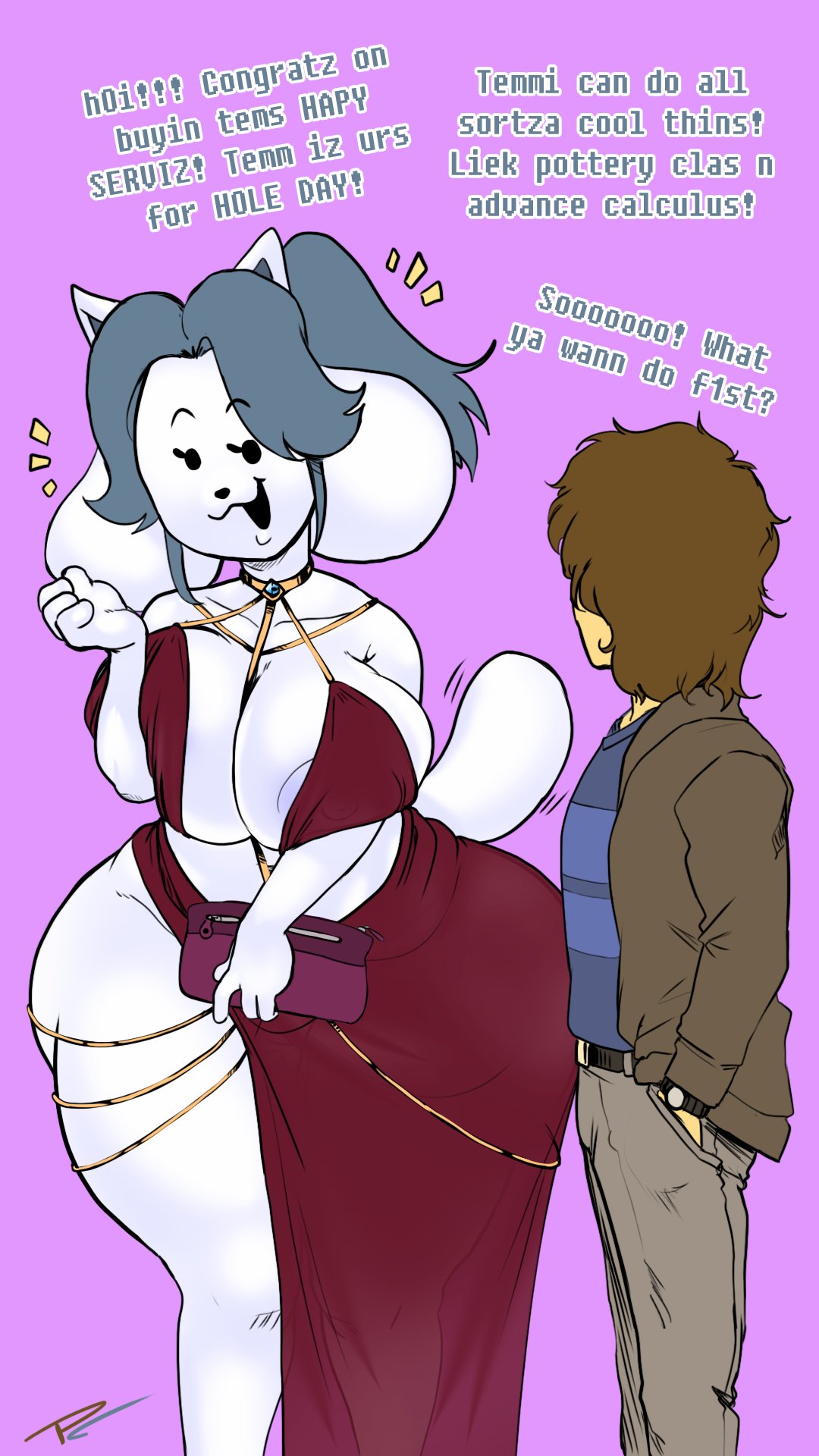Rule 34 Anthro Before Sex Date Dress Dress Up Fakeryway Frisk Undertale Furry Gray Hair