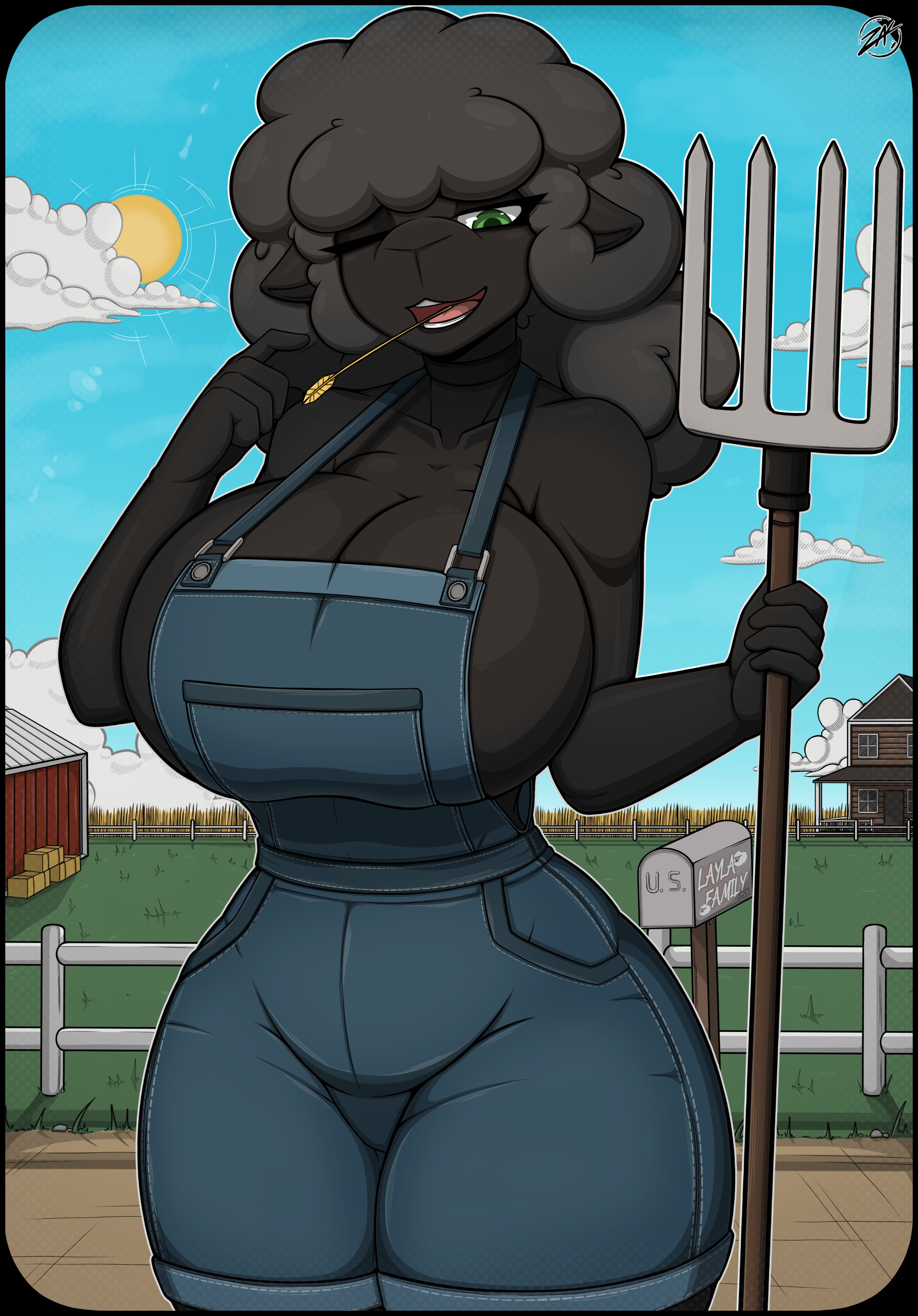 Rule 34 1girl 1girls 2020s 2024 2d 2d Artwork Big Thighs Black Fur Black Sheep Black Wool