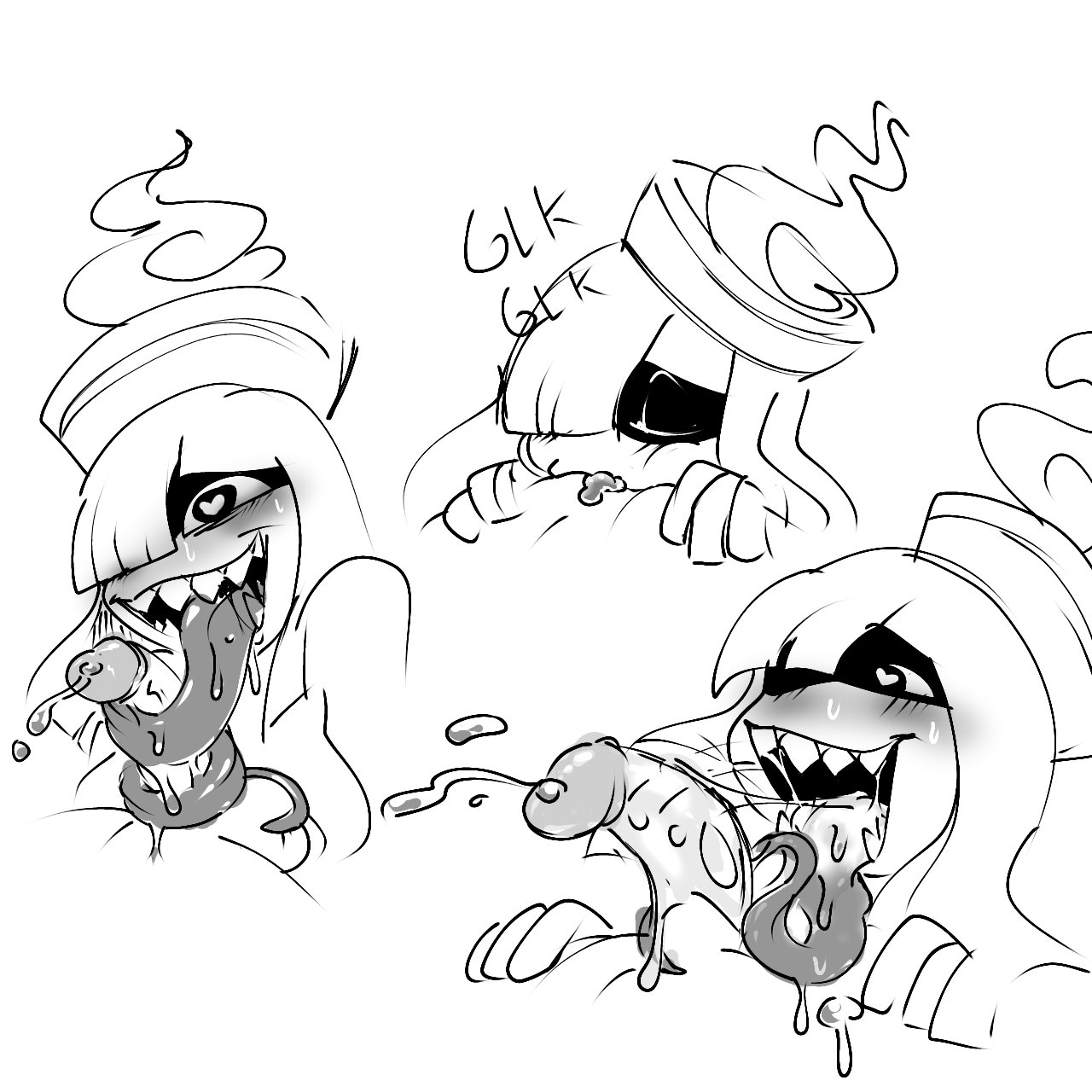 Rule 34 Blowjob Cum Cum In Mouth Cum Inside Female Ghost Ghost Girl Heart Shaped Pupils Long