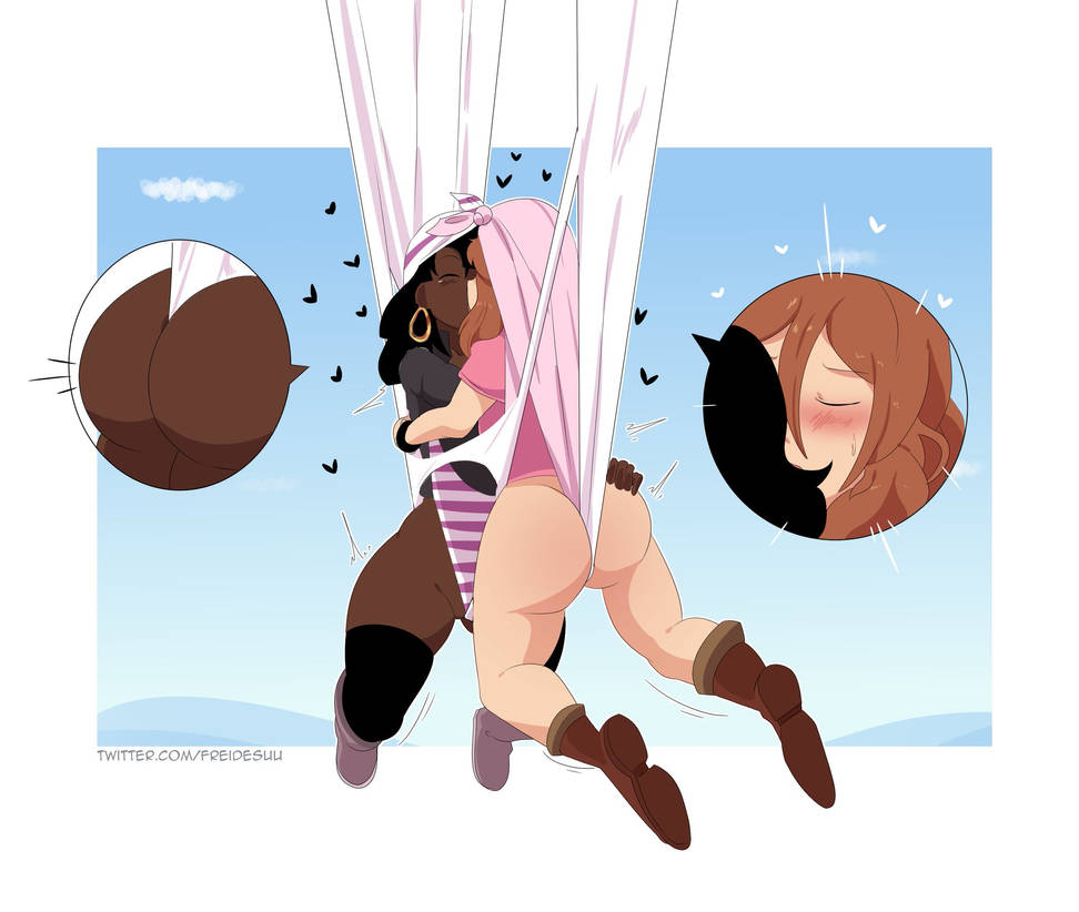 Rule 34 Atomic Wedgie Dark Skinned Female Dark Skin Freidesuu Hanging Wedgie Interracial