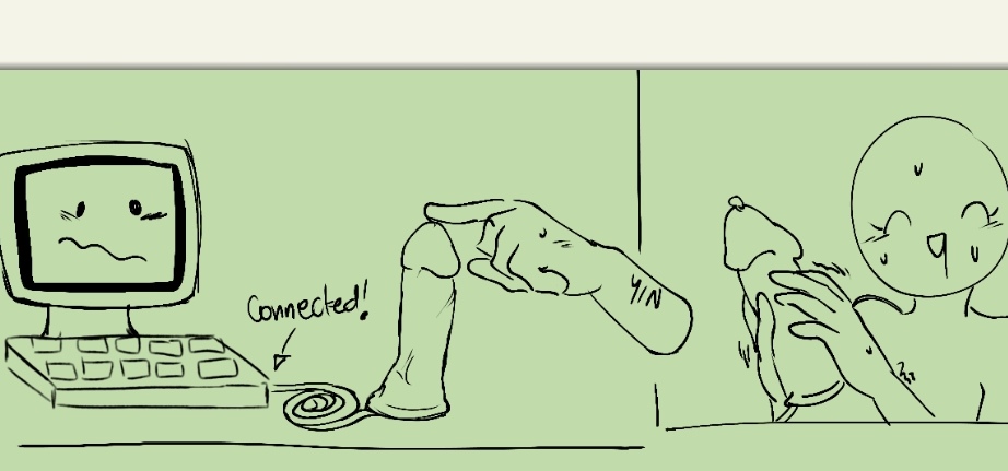 Rule 34 Computer Dildo Doodle Edgar Electric Dreams Electric Dreams Holding Object Objectum