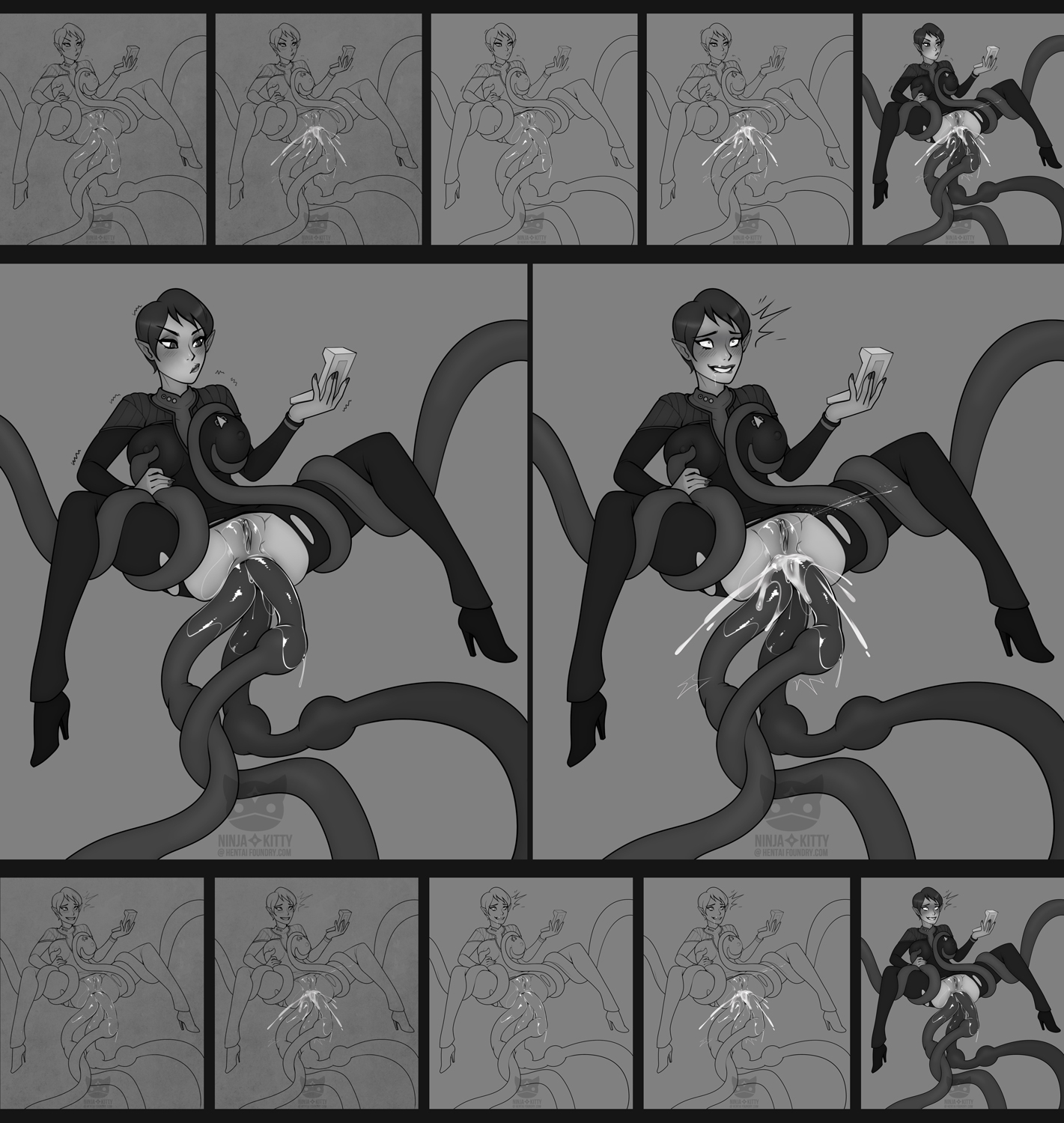 Rule 34 Alien Alien Girl Alien Humanoid Anal Anal Sex Black And White Cum Cum In Ass Cum