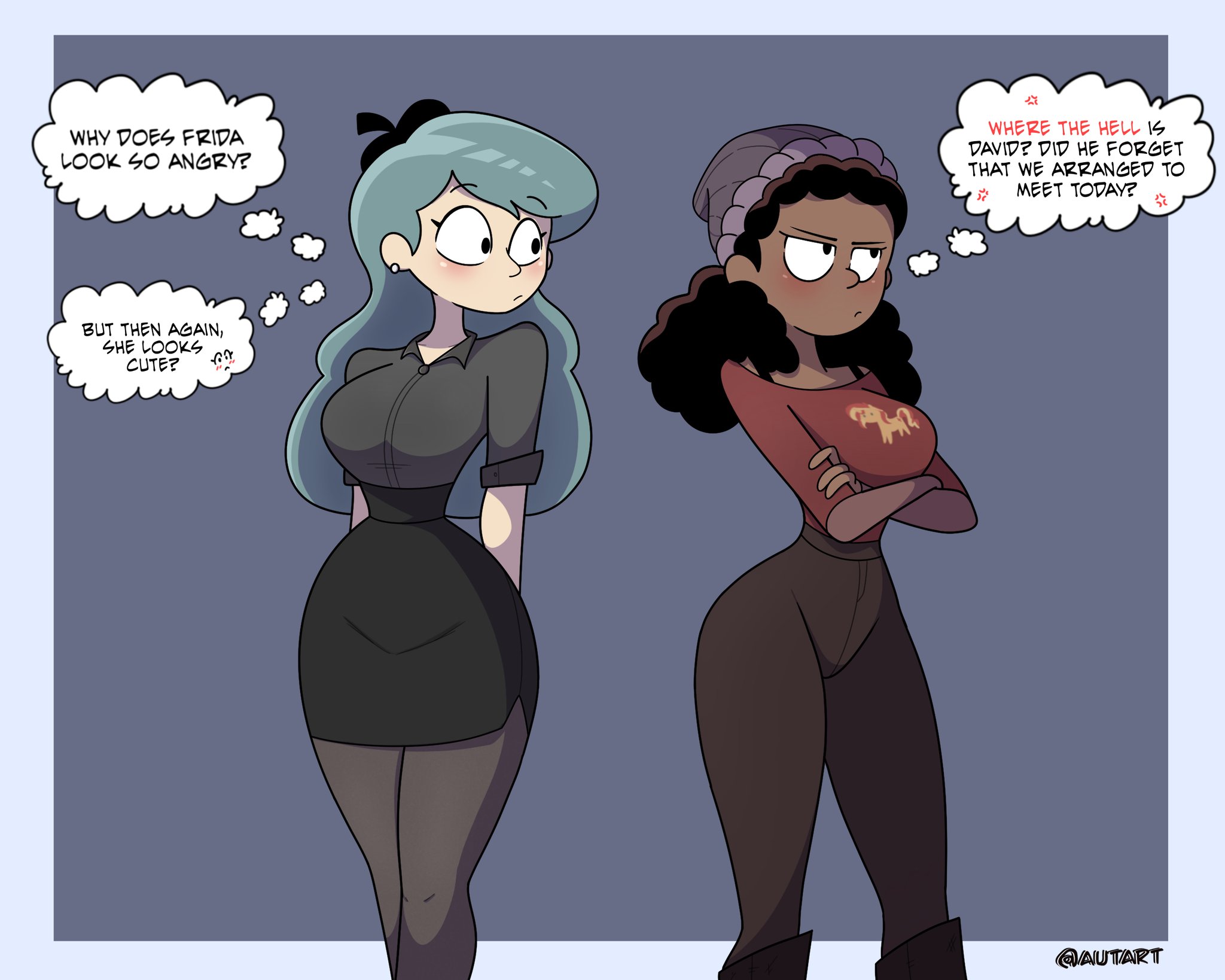 Rule 34 Aged Up Autart Big Breasts Blush Breasts Cleavage Clothed