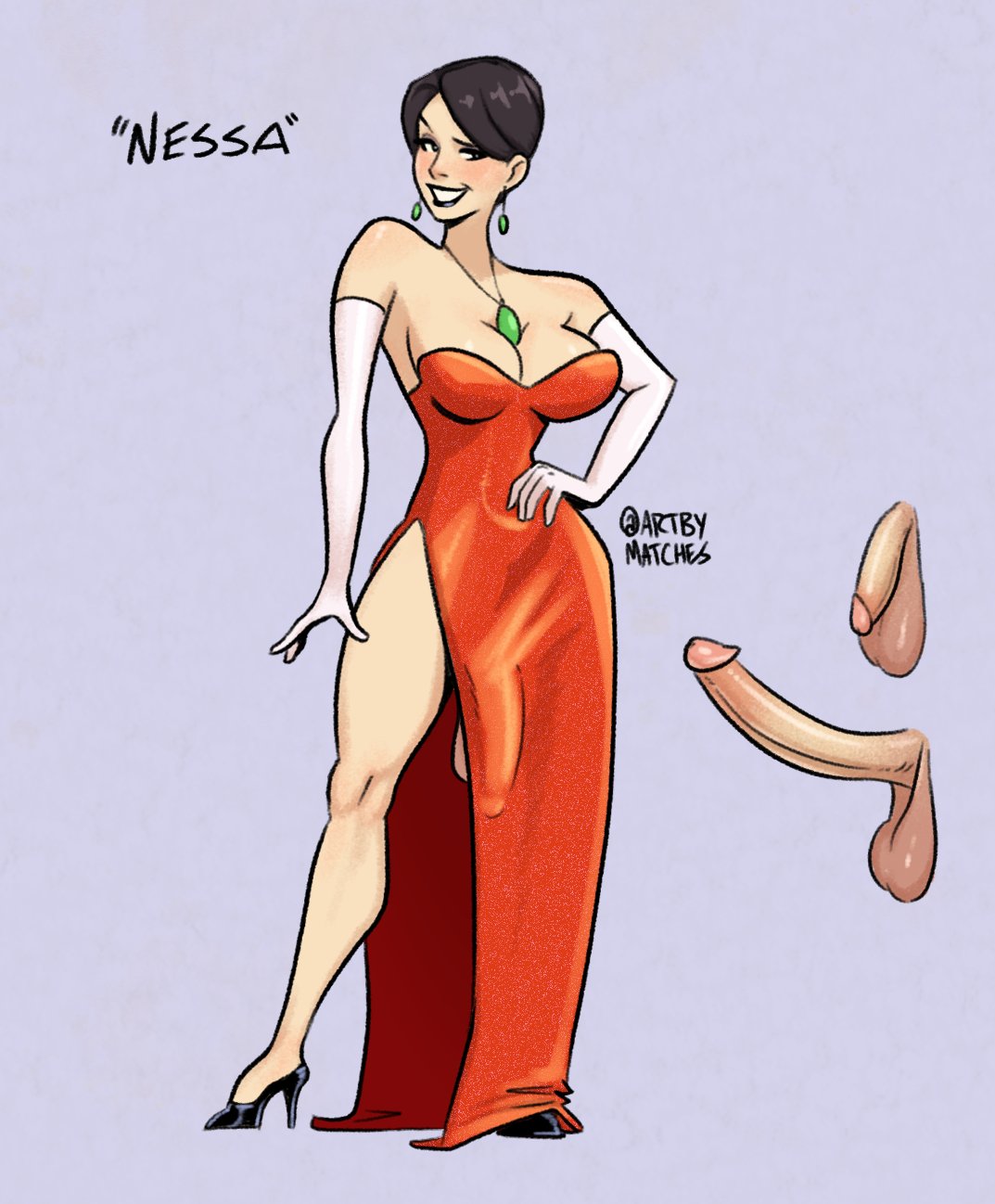 Rule 34 1futa Artbymatches Balls Big Breasts Big Penis Black Hair