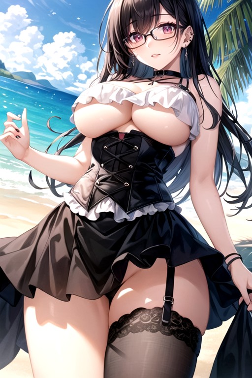 Rule 34 Beach Big Big Ass Big Breasts Choker Emo Goth 12276969
