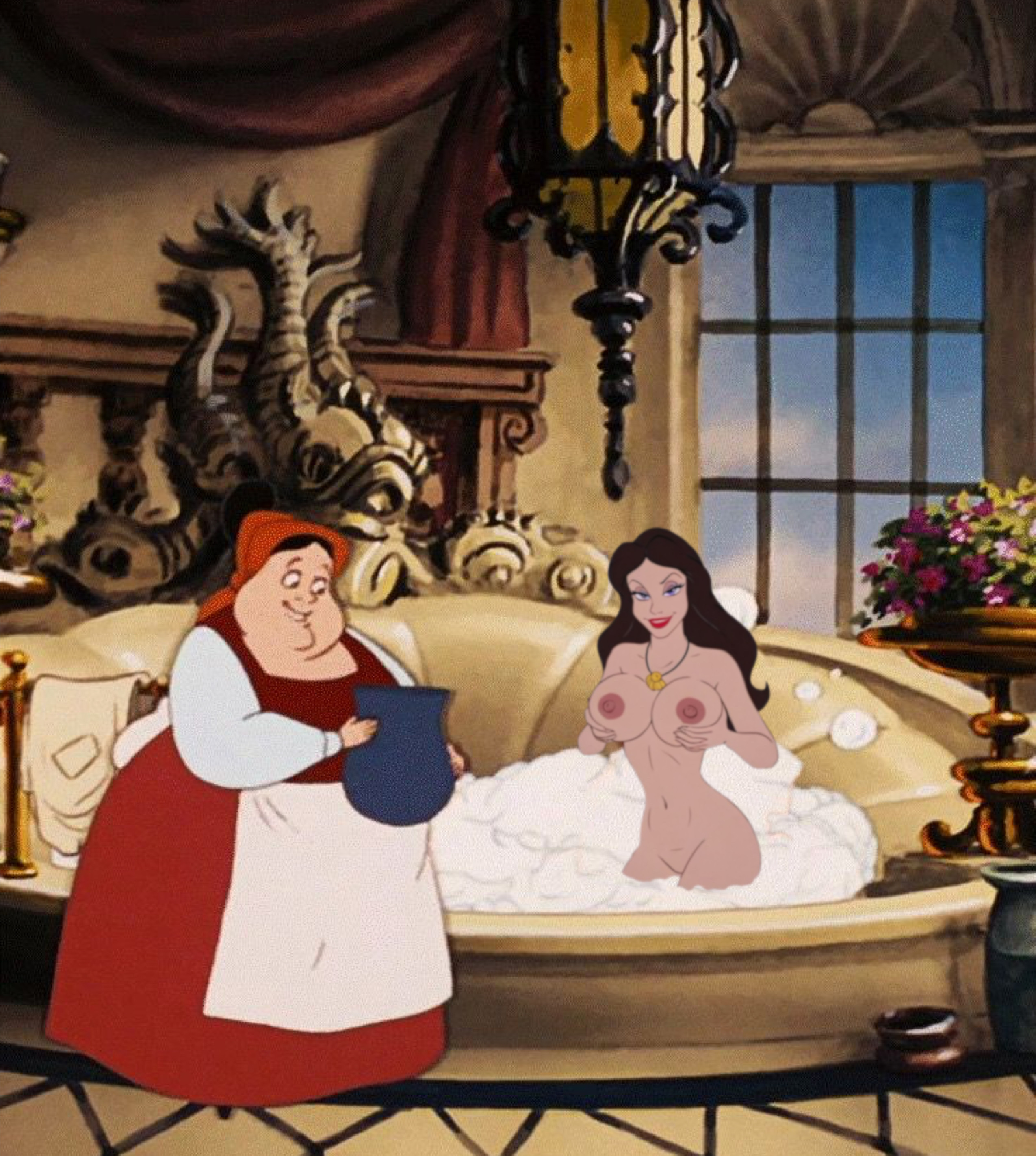 Rule 34 Bad Bitch Bathing Breasts Brunette Hair Disney Disney 1899
