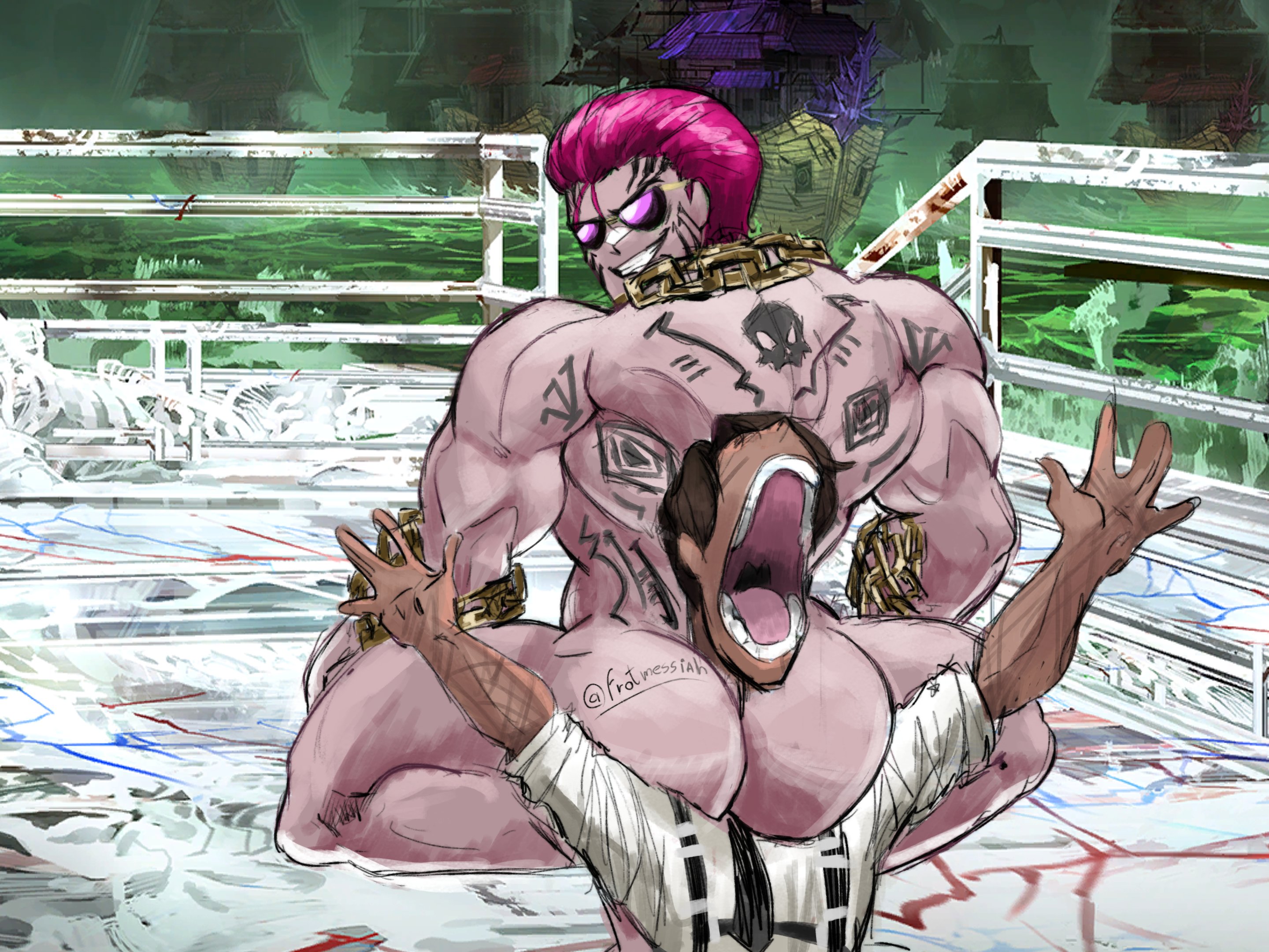 Rule 34 2boys Broly Culo Broly Culo Getting Choked By Cheeks 7913