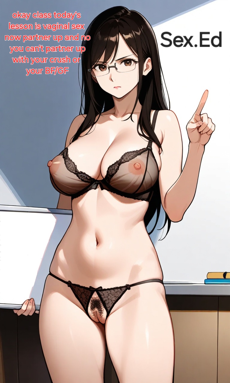 Rule 34 Ai Generated Black Hair Brown Eyes Classroom Crotchless Panties Female Teacher Glasses