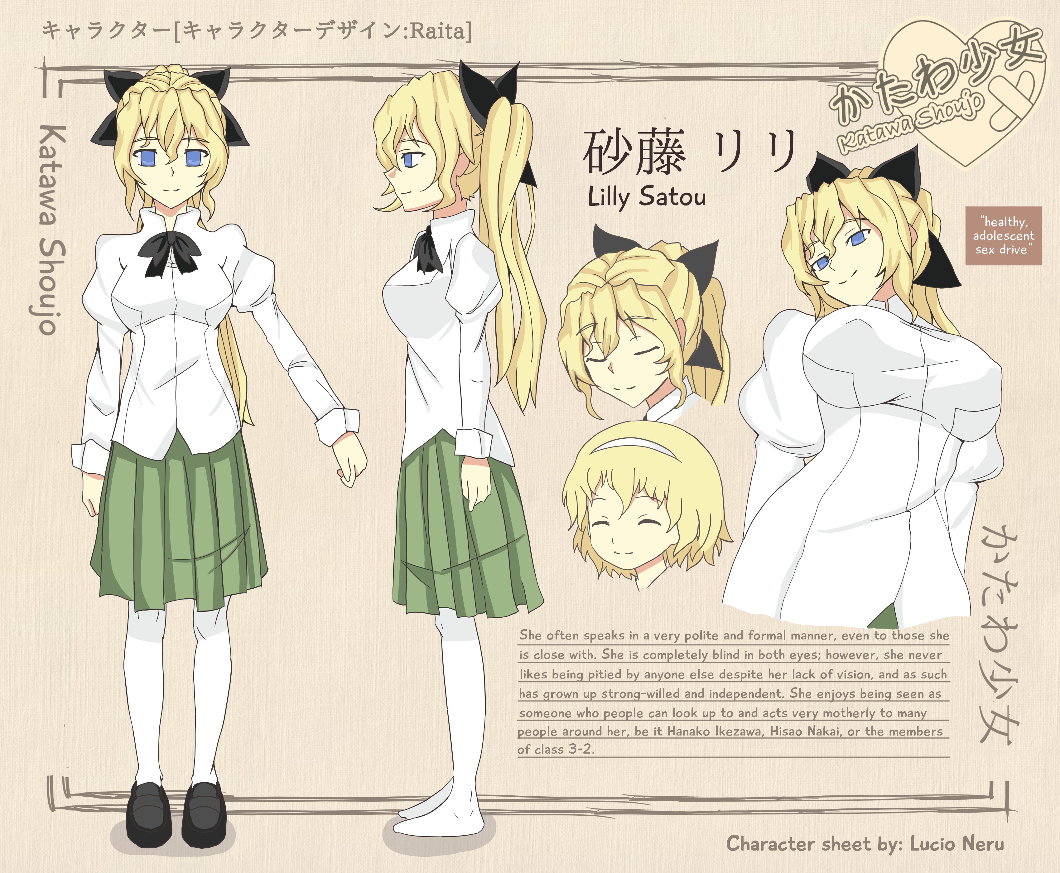 Rule 34 Boobs Breasts Character Sheet Clothed Clothing English Text Female Green Skirt