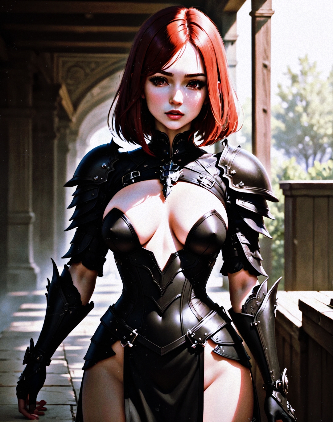 Rule 34 Ai Generated Big Breasts Bob Cut Female High Quality Red Eyes 0789