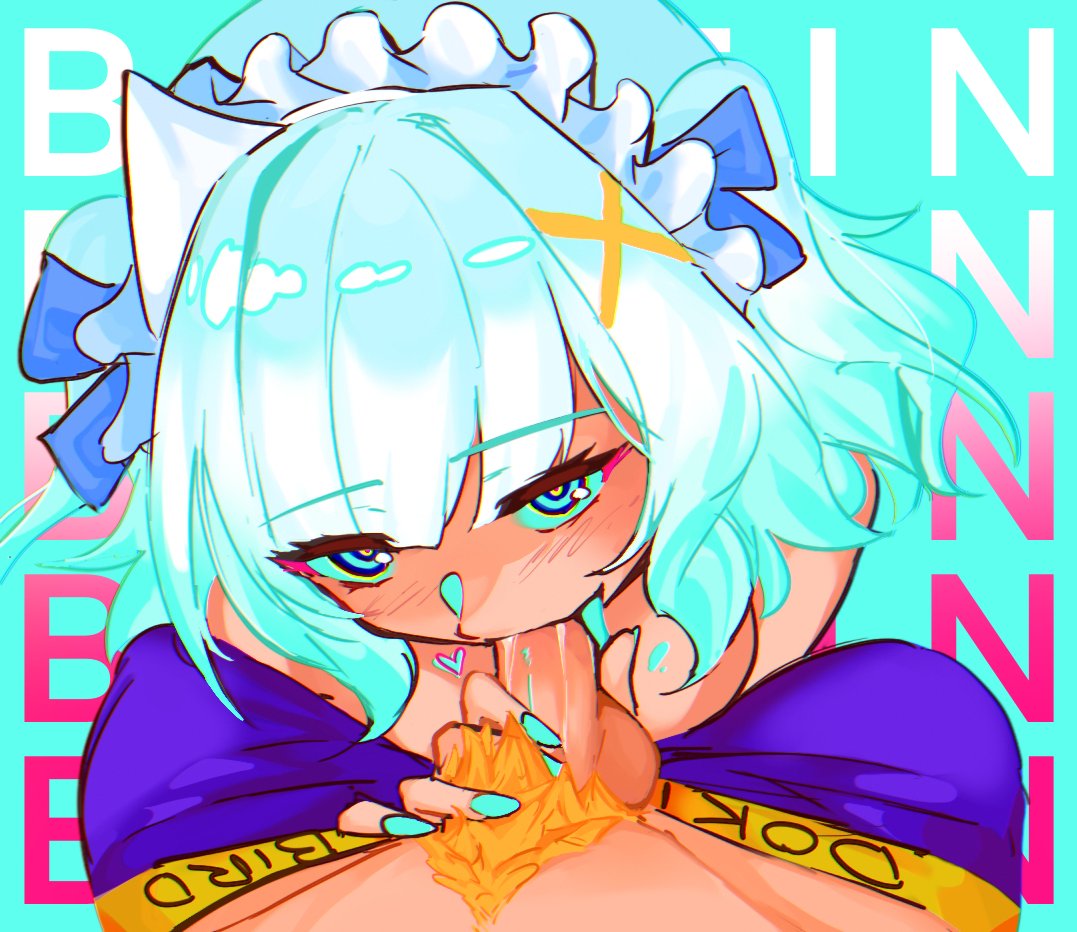 Rule 34 0rcazone 1futa 1girls Background Text Blowjob Blue Eyes