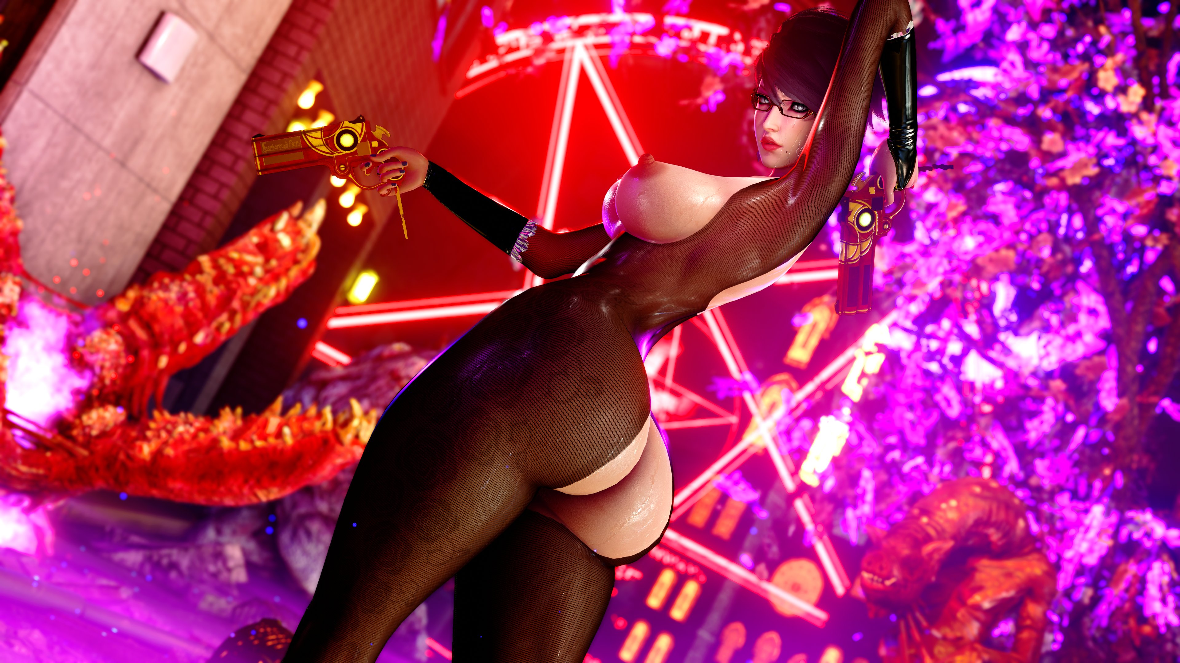 Rule 34 3d Bayonetta Bayonetta Character Bayonetta 2 Big Breasts Nillin Artist Thick Ass