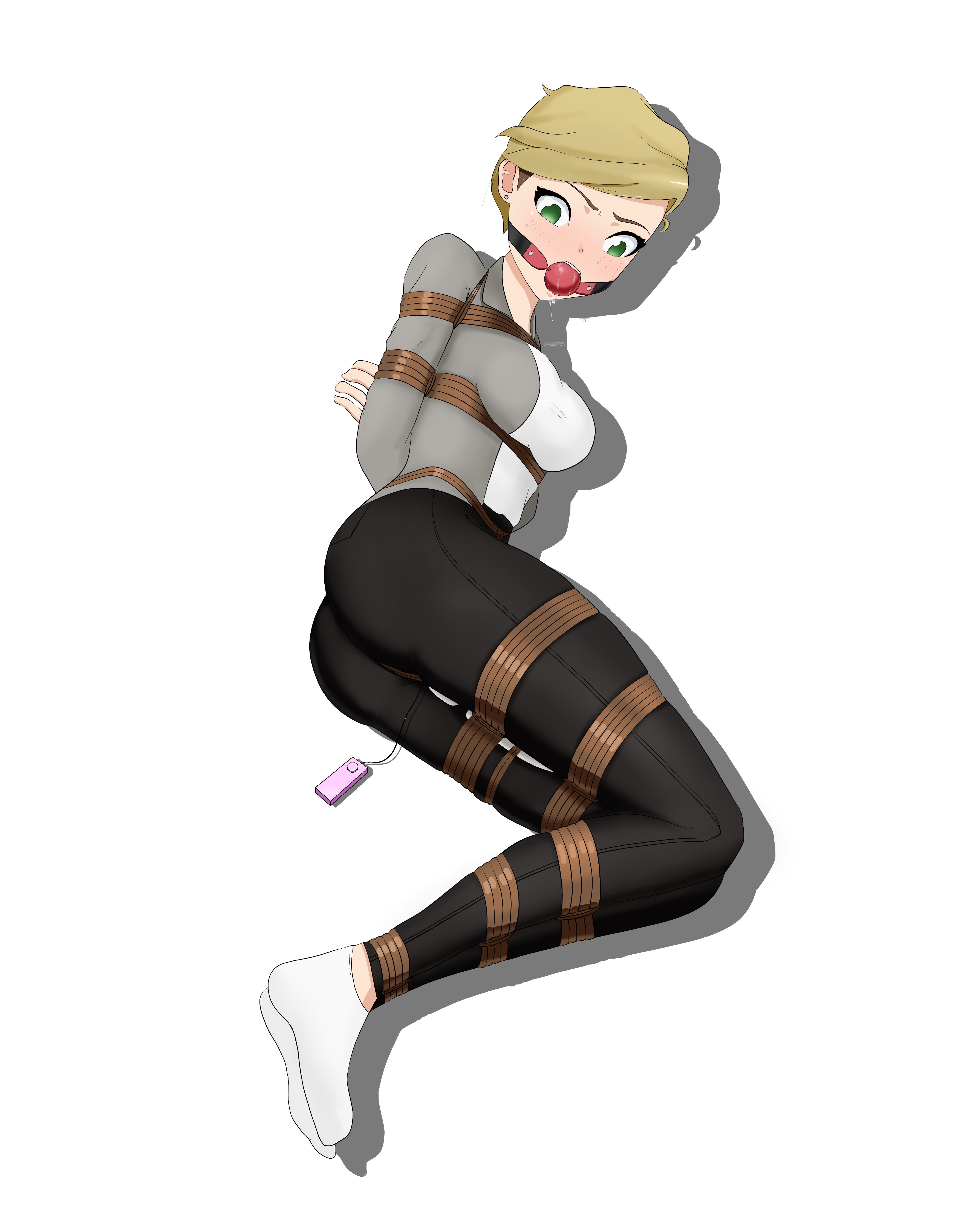 Rule 34 Ball Gag Blonde Hair Bondage Bound Cant1ndausername Drool 2135
