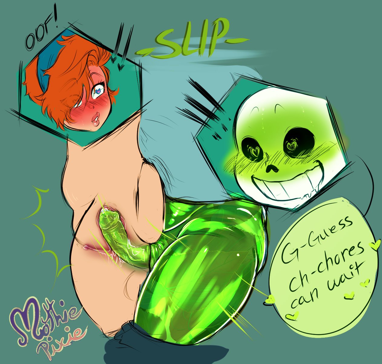 Rule 34 1boy 1girls 2d Blush Dialogue Ectobody English Text Farmer 1929