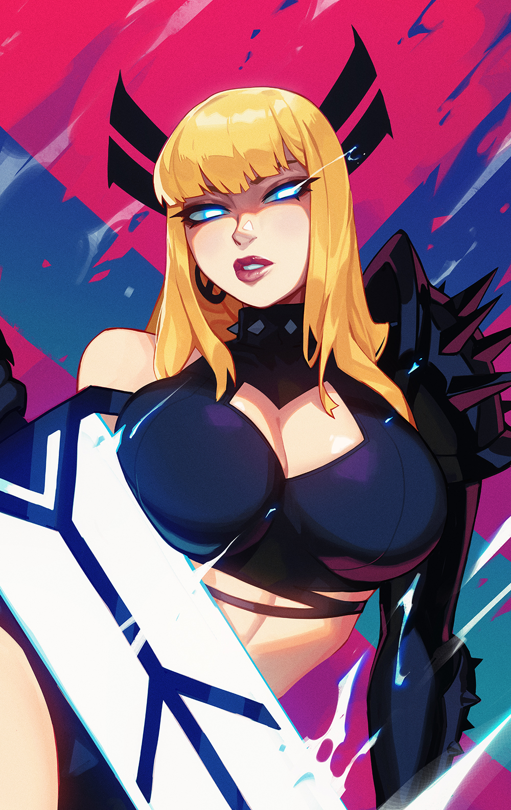 Rule 34 1girls Armor Blonde Hair Boob Window Busty Cleavage Cleavage