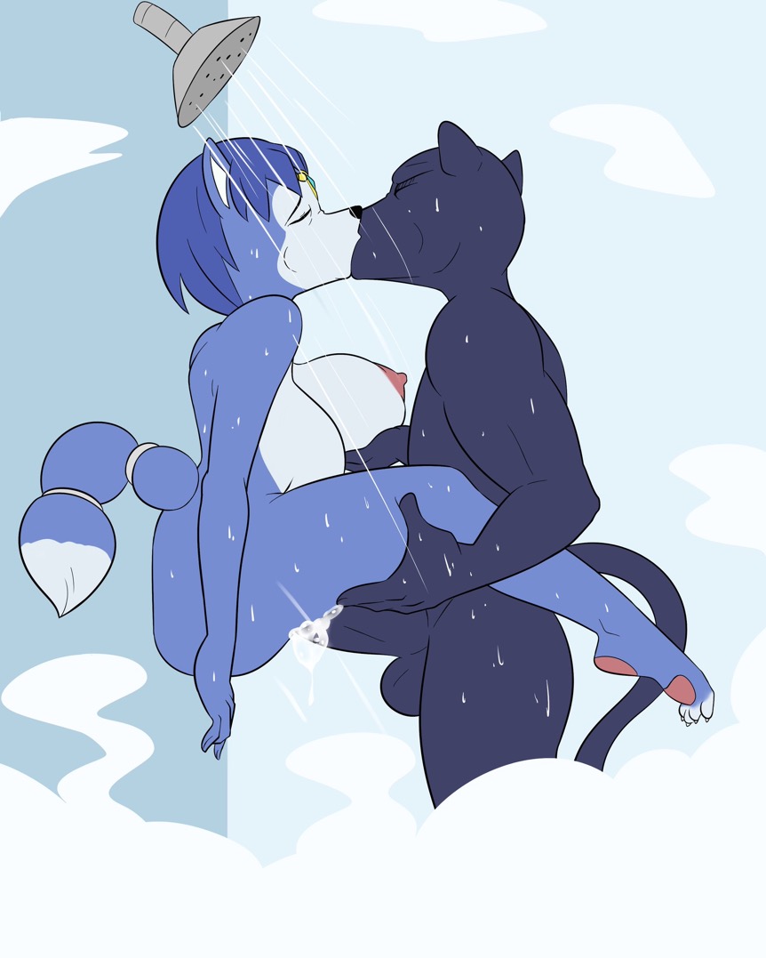 Rule 34 Against Surface Against Wall Big Breasts Breast Grab Breasts Feline Feline Humanoid