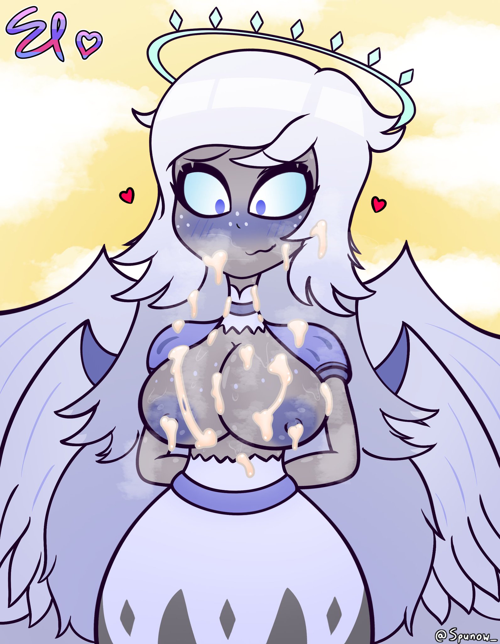 Rule 34 Angel Cum On Breasts Emily Hazbin Hotel Female Only Hazbin