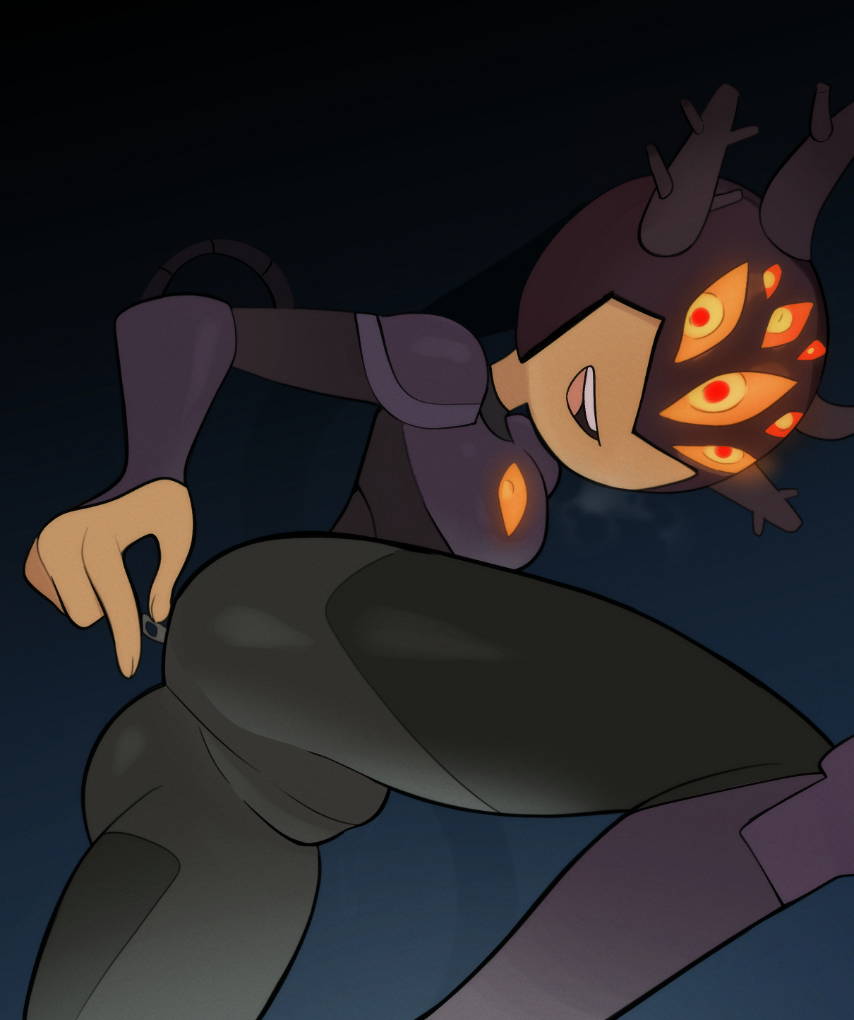 Rule 34 Amphibia Asian Female Ass Black Bodysuit Black Hair Black