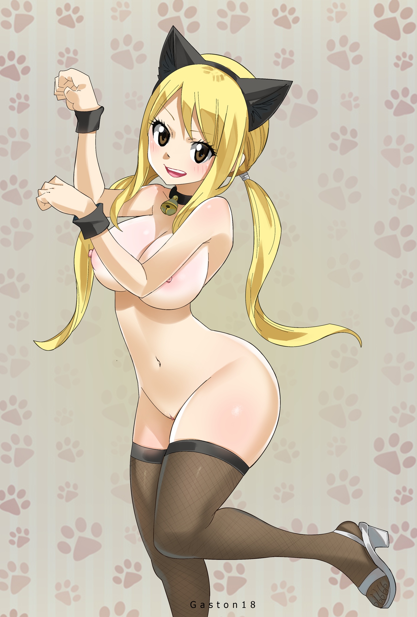 Rule 34 Big Breasts Blonde Hair Brown Eyes Cat Ears Fairy Tail