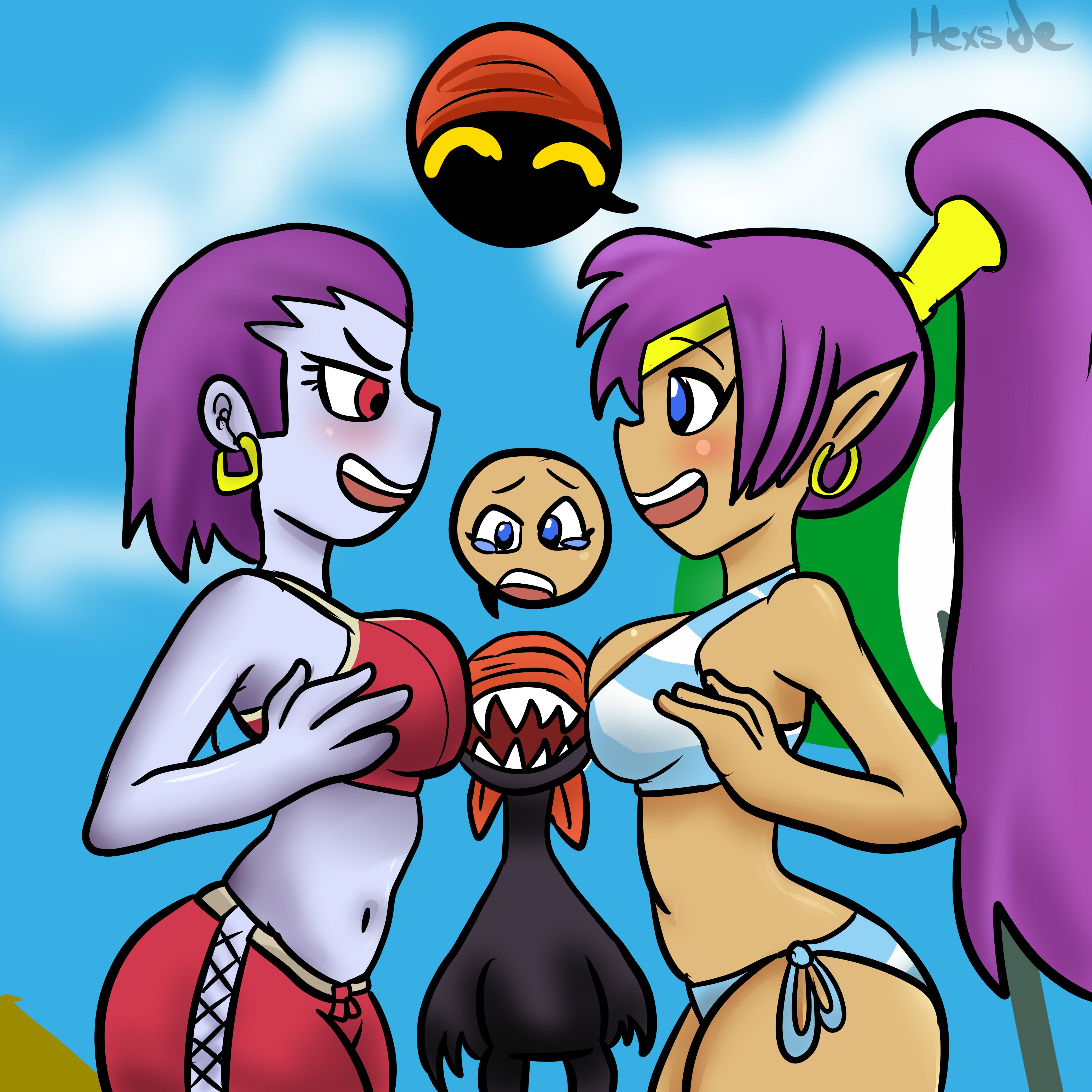 Rule 34 2girls Bikini Blue Eyes Body Swap Breasts Faceless Male