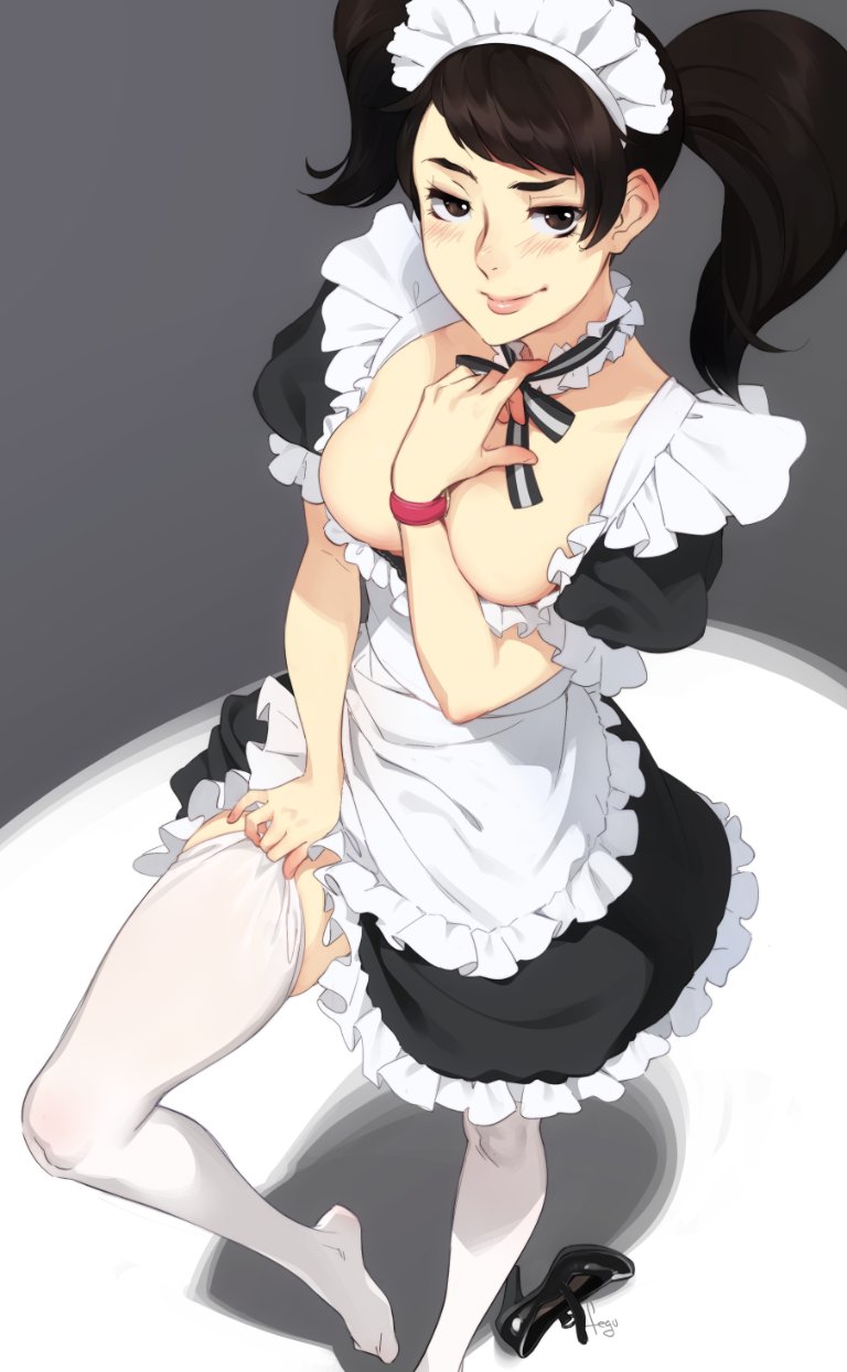 Rule 34 1girls Becky Persona Black Eyes Black Hair Blush Brown Hair