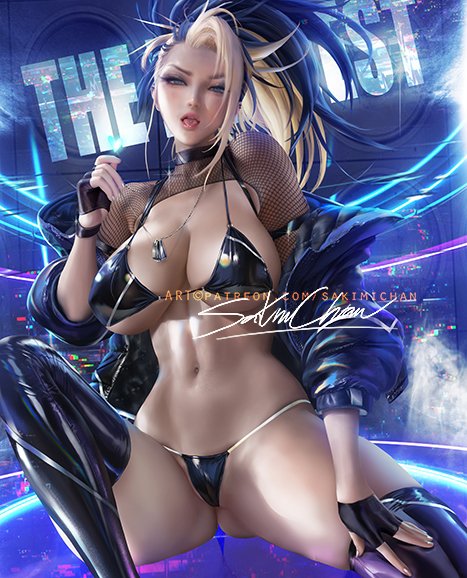 Rule 34 1girls Akali Alternate Costume Big Breasts Breasts Cleavage Female Female Only K Da