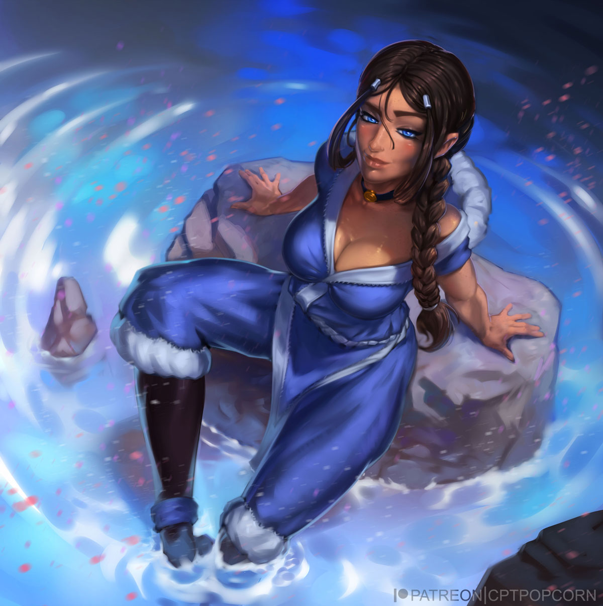 Rule 34 Avatar The Last Airbender Blue Eyes Breasts Brown Hair Brown Skin Clothing Cptpopcorn