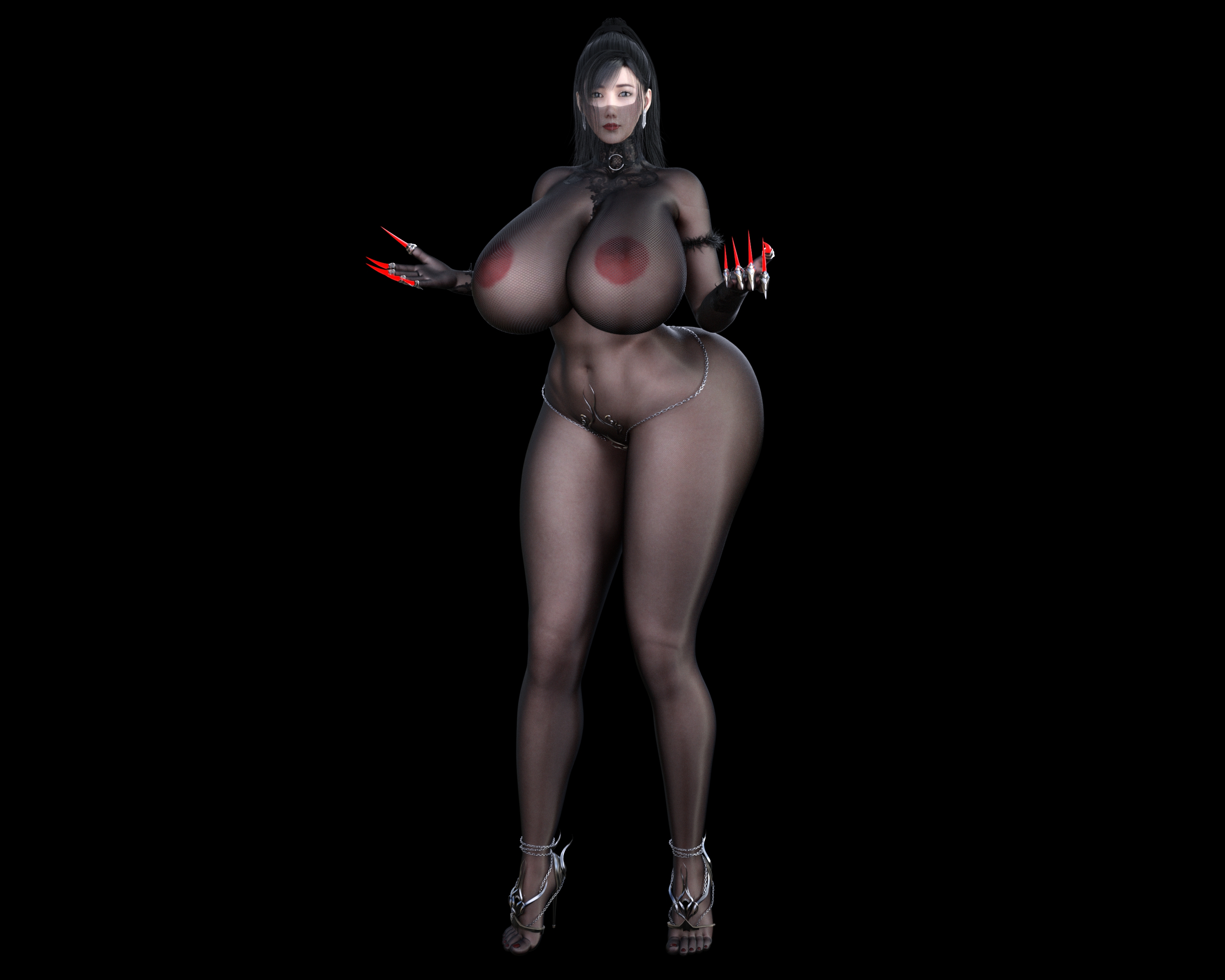 Rule 34 Ass Black Hair Breasts High Heels Huge Ass Huge Breasts