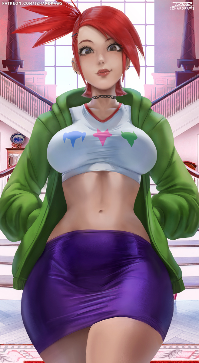 Rule 34 Belly Button Big Breasts Brown Eyes Cartoon Network Choker 0390