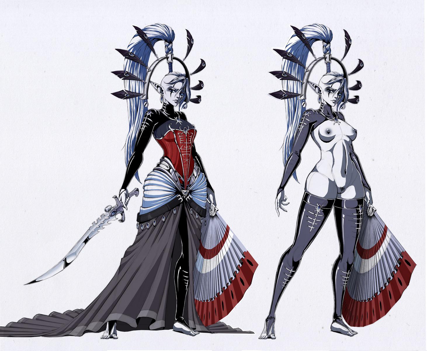 Rule 34 1girls Aeldari Areolae Breasts Clothed Eldar Fan Female Female Only Functionally Nude