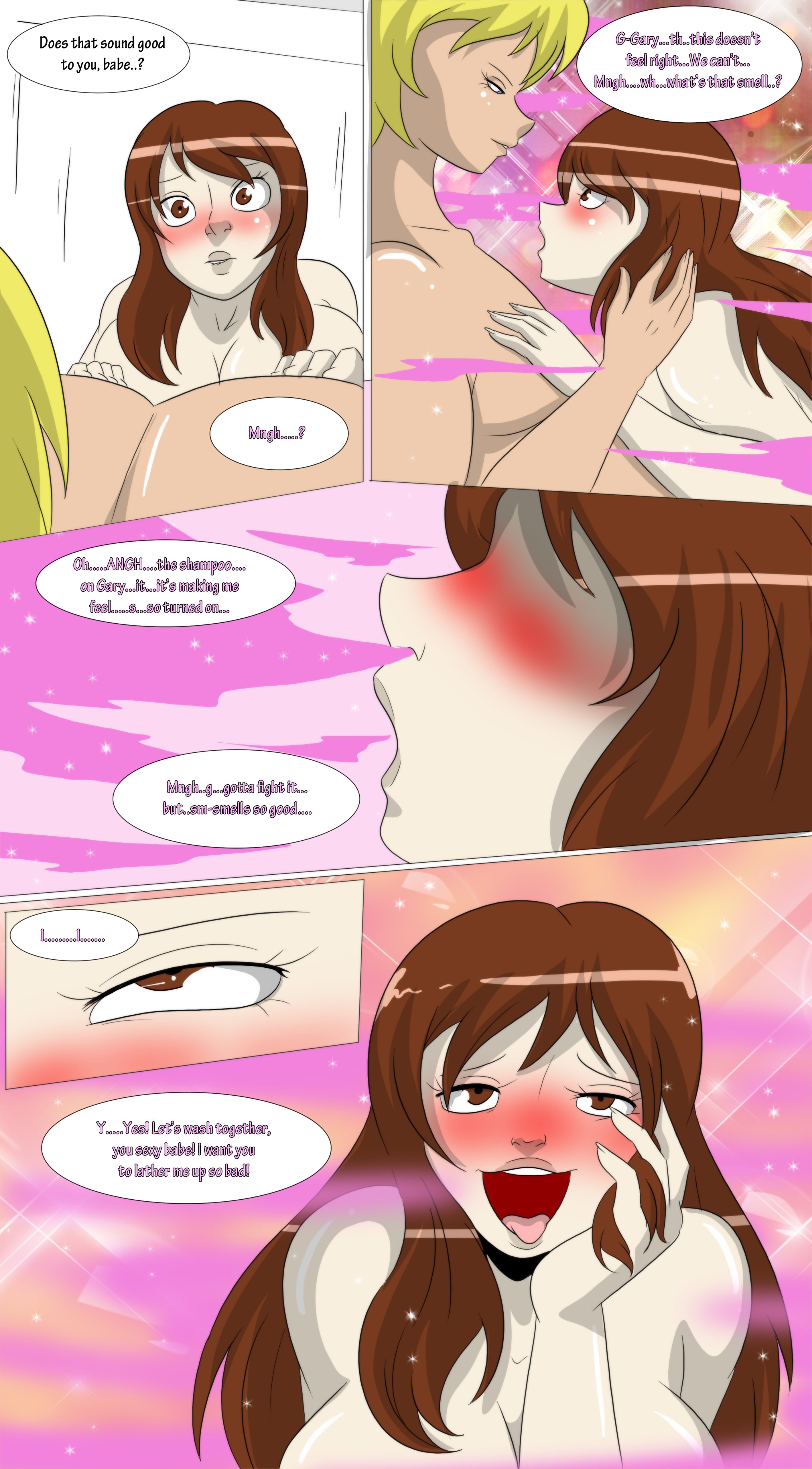 Rule 34 2girls Ahe Gao Blonde Hair Blue Eyes Blush Brown Eyes Brown