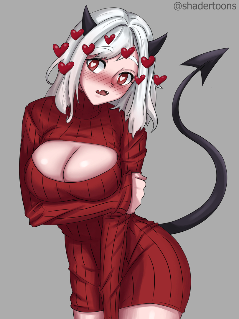 Rule 34 Boob Window Helltaker Large Breasts Modeus Helltaker