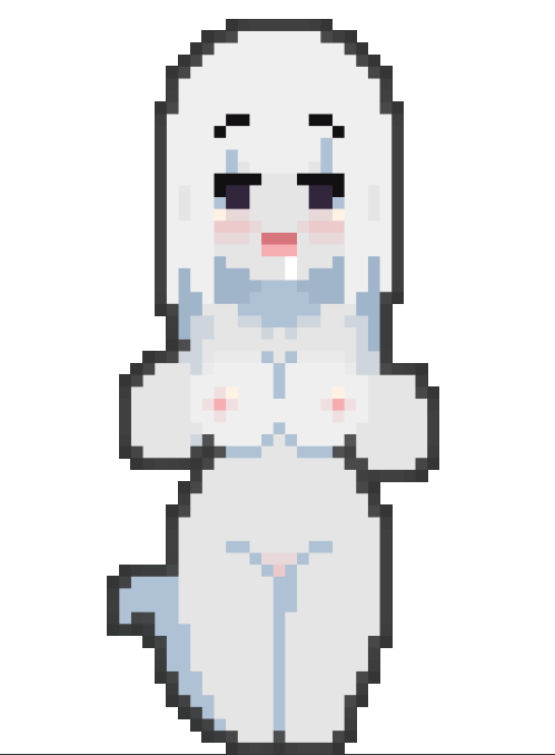 Rule 34 Color Colored Game Sprite Ghost Ghost Girl Kamuo Levitation Original Character Pixel