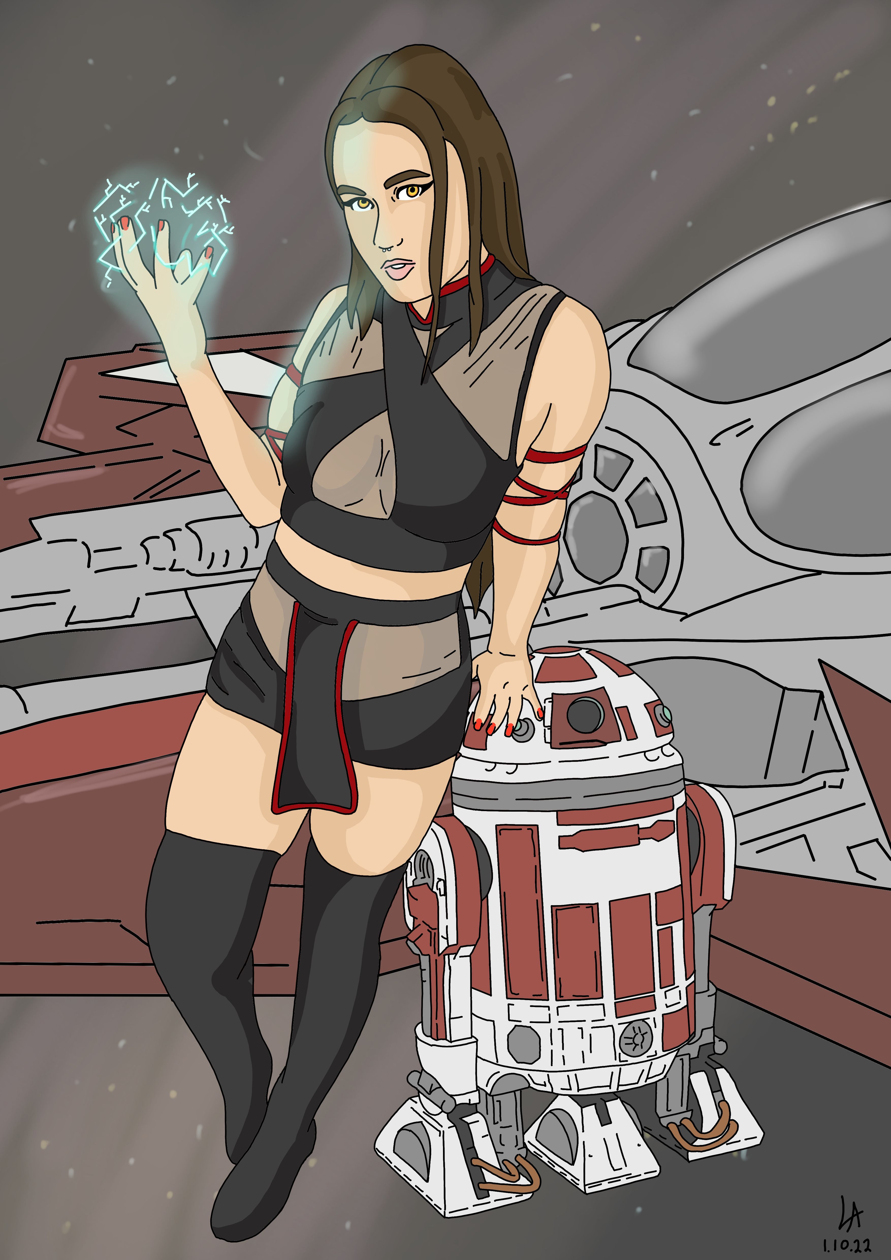 Rule 34 1girls Arm Raised Arm Ribbon Arm Up Astromech Droid Black 2434