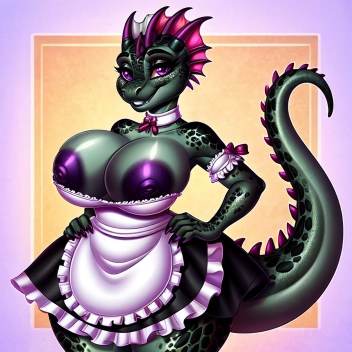 Rule 34 Ai Generated Argonian Argonian Female Maid Maid Uniform