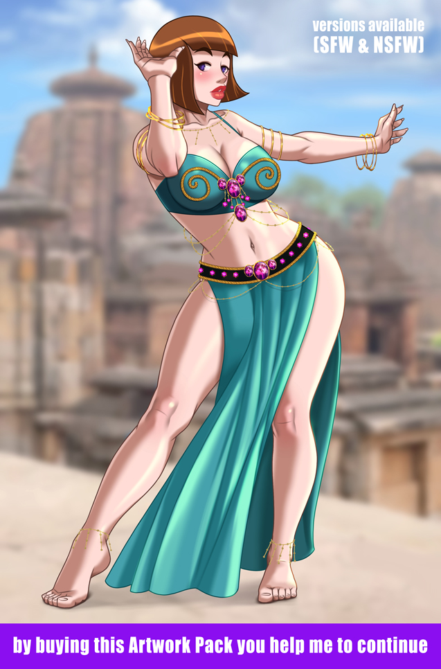 Rule 34 1girls Belly Dancer Belly Dancer Outfit Blue Eyes Brown Hair Cleavage Danny Phantom