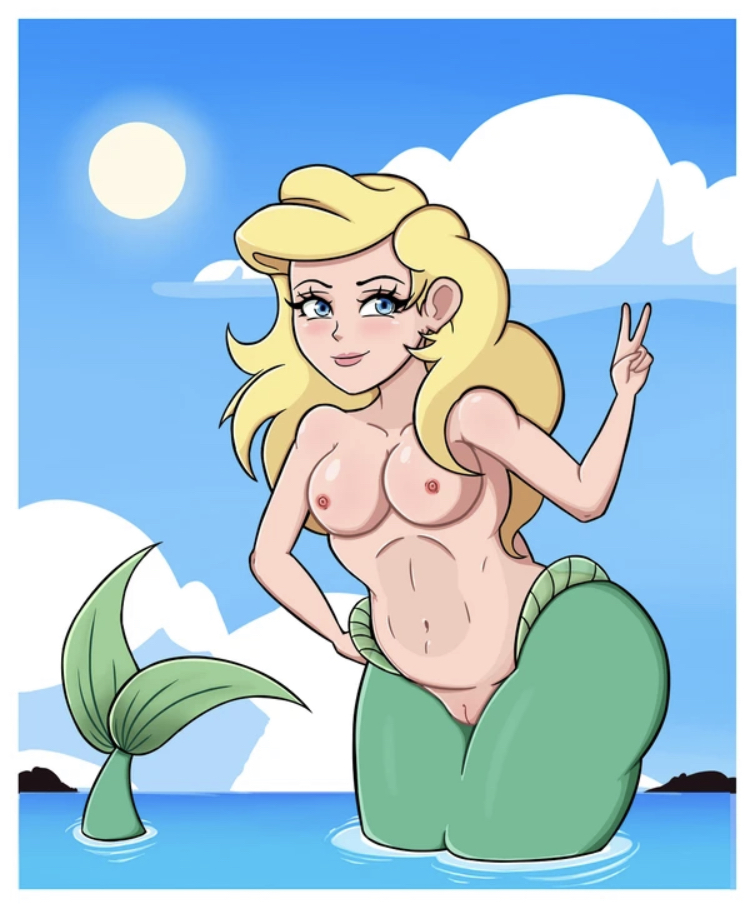 Rule 34 Alternate Hair Color Ariel Blonde Hair Breasts Disney Disney Princess Mermaid Mermaid