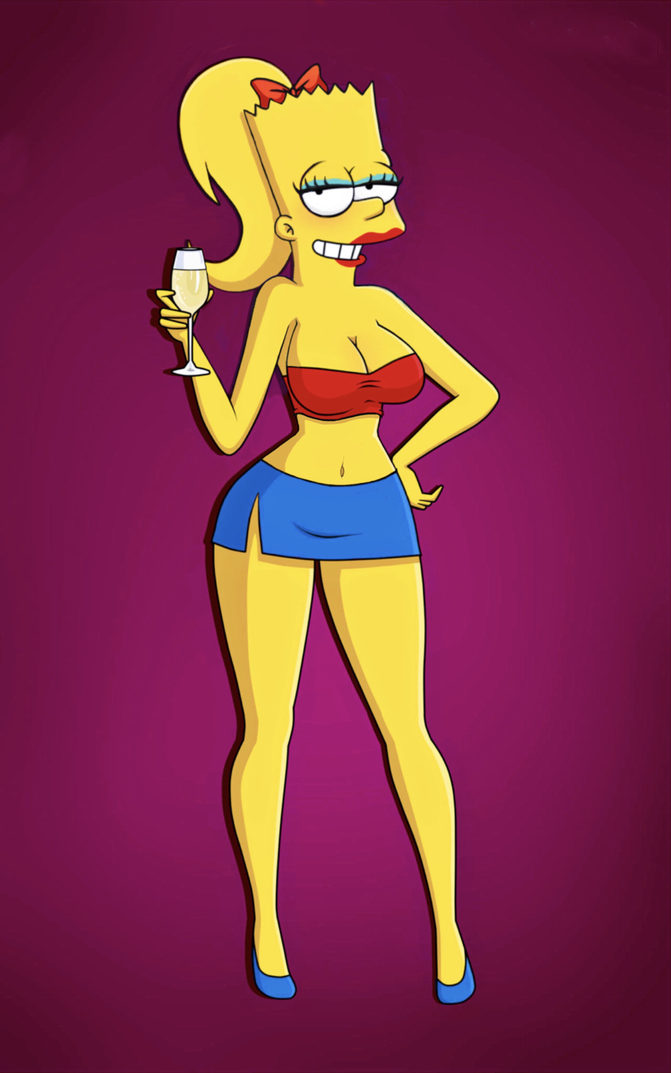 Rule 34 After Transformation Age Progression Aged Up Bart Simpson Bartina Simpson Bedroom Eyes