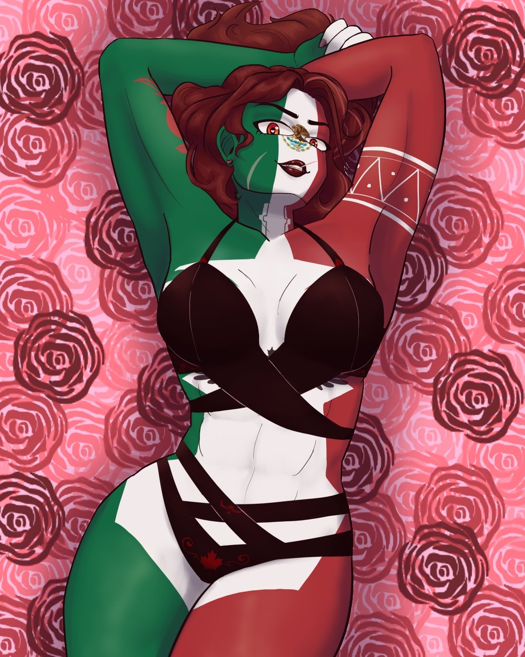 Rule 34 1girls Arms Behind Head Big Breasts Clothing Countryhumans 1297