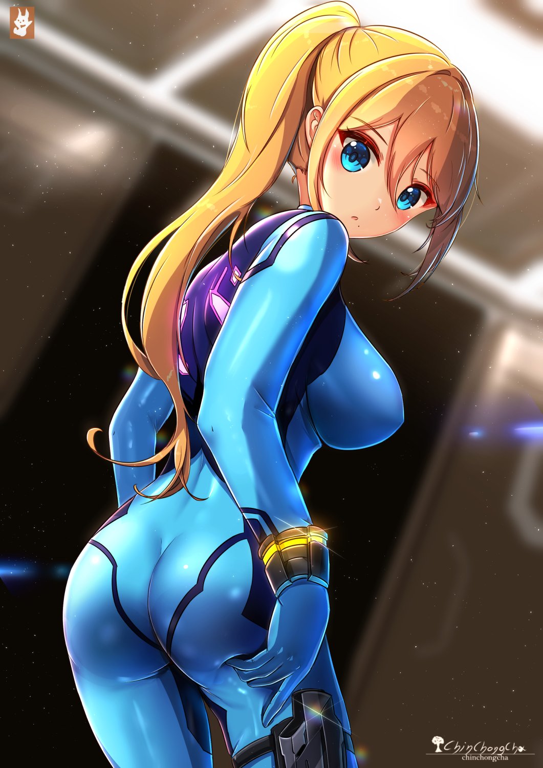 Rule 34 Ass Chinchongcha Female Female Only Metroid Nintendo Samus Aran Sideboob Solo Tagme