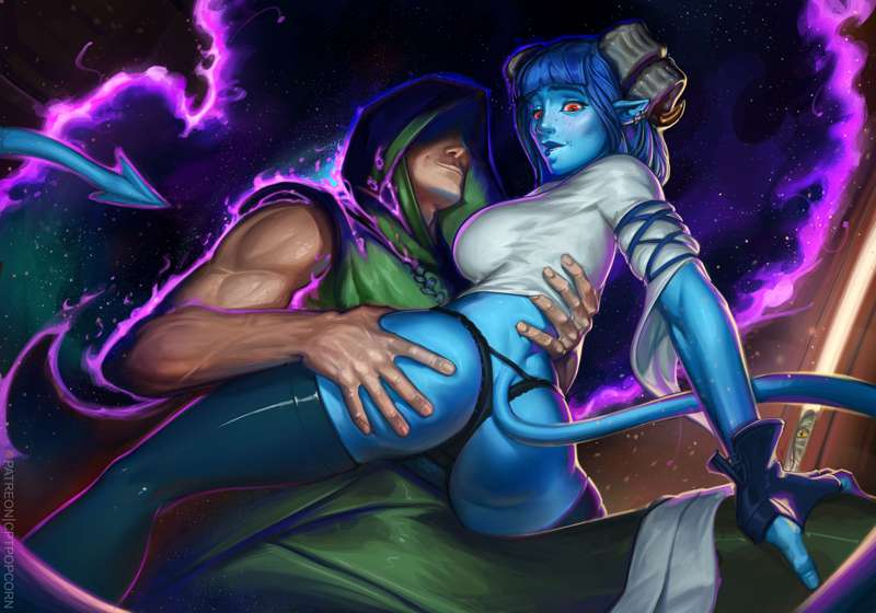 Rule 34 1girls Big Breasts Big Penis Blue Hair Blue Skin Cleric Clothing Colored Skin