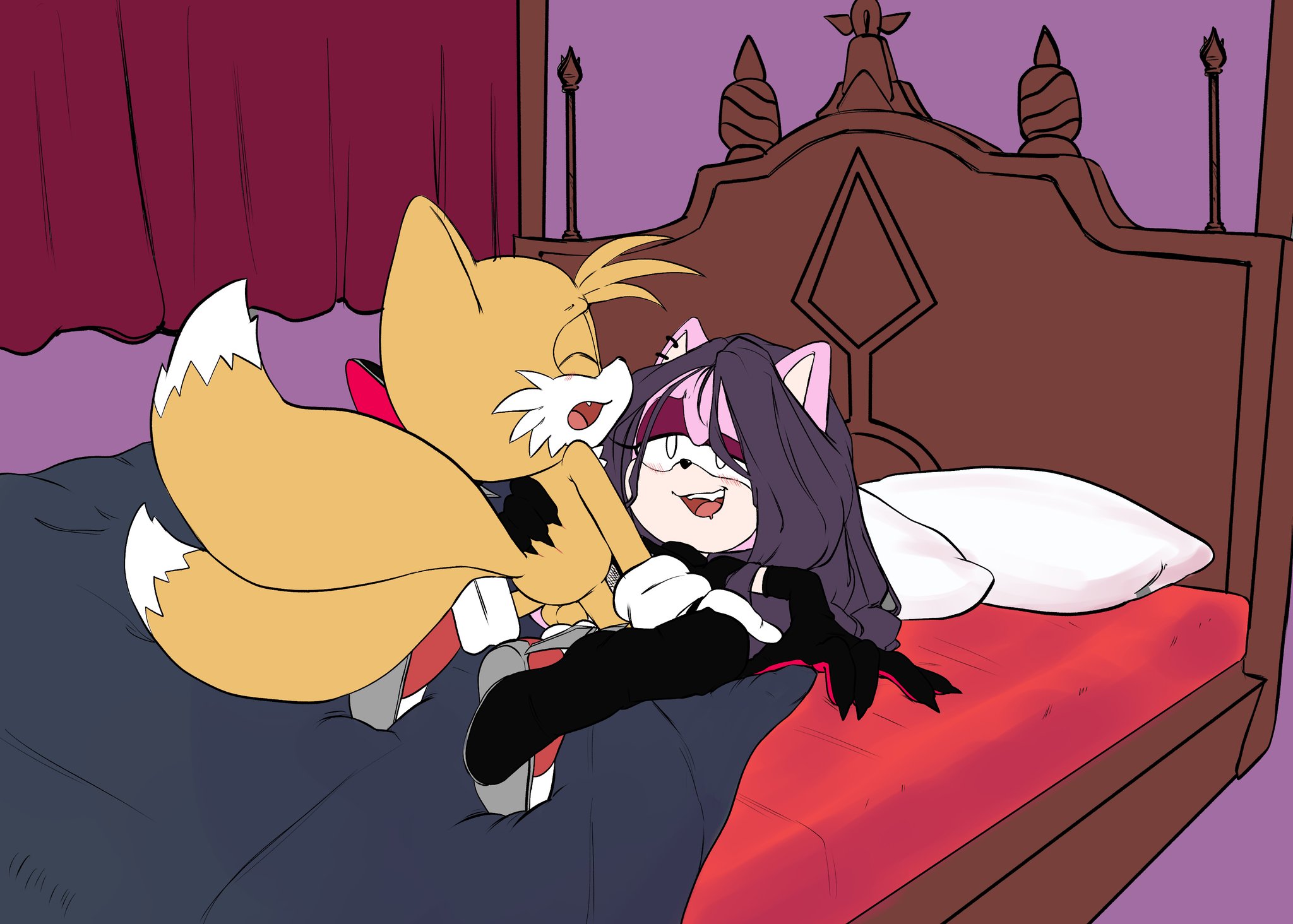 Rule 34 Anthro Anvil Position Bed Blush Boots Claw Marks Claws Closed Eyes Clothing Duo Female