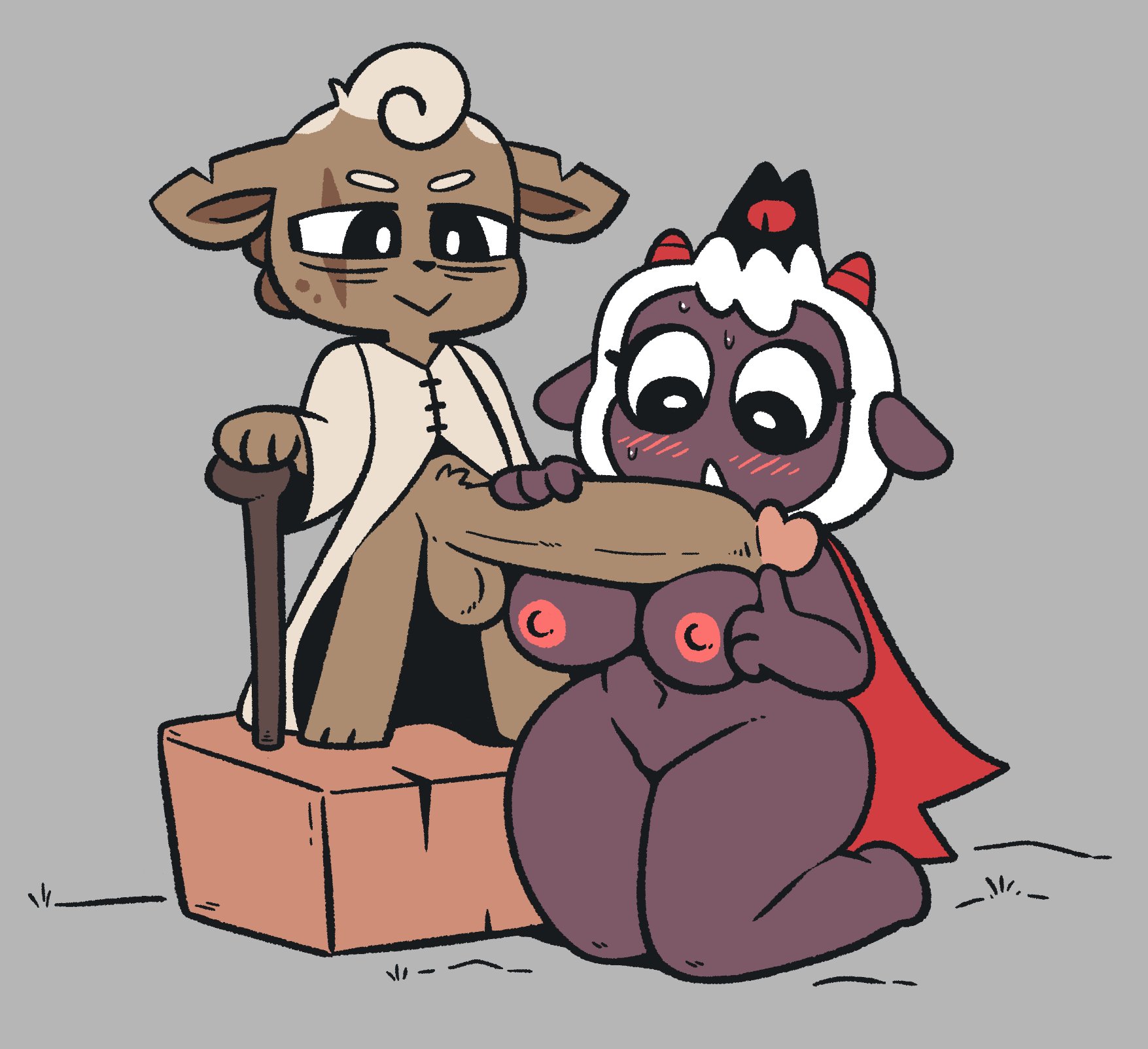 Rule 34 Balls Breasts Casual Clothing Cult Of The Lamb Dark Skin 0110