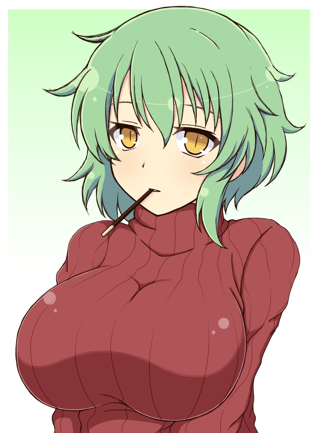 Rule 34 1girls Expressionless Female Gradient Background Green Hair 2216