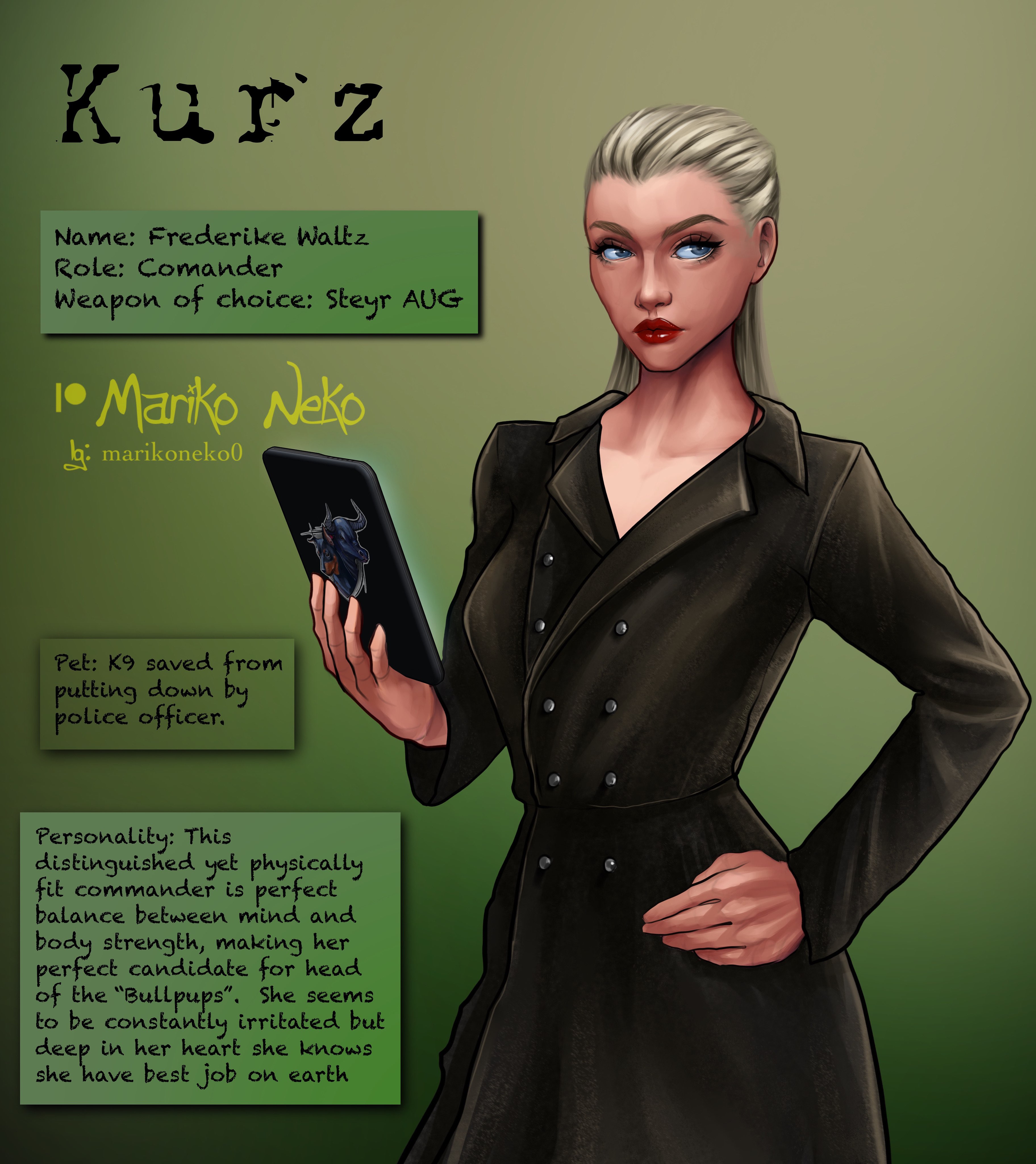 Rule 34 1girls Blonde Hair Bullpup Squad Character Profile Character Sheet English Text Female