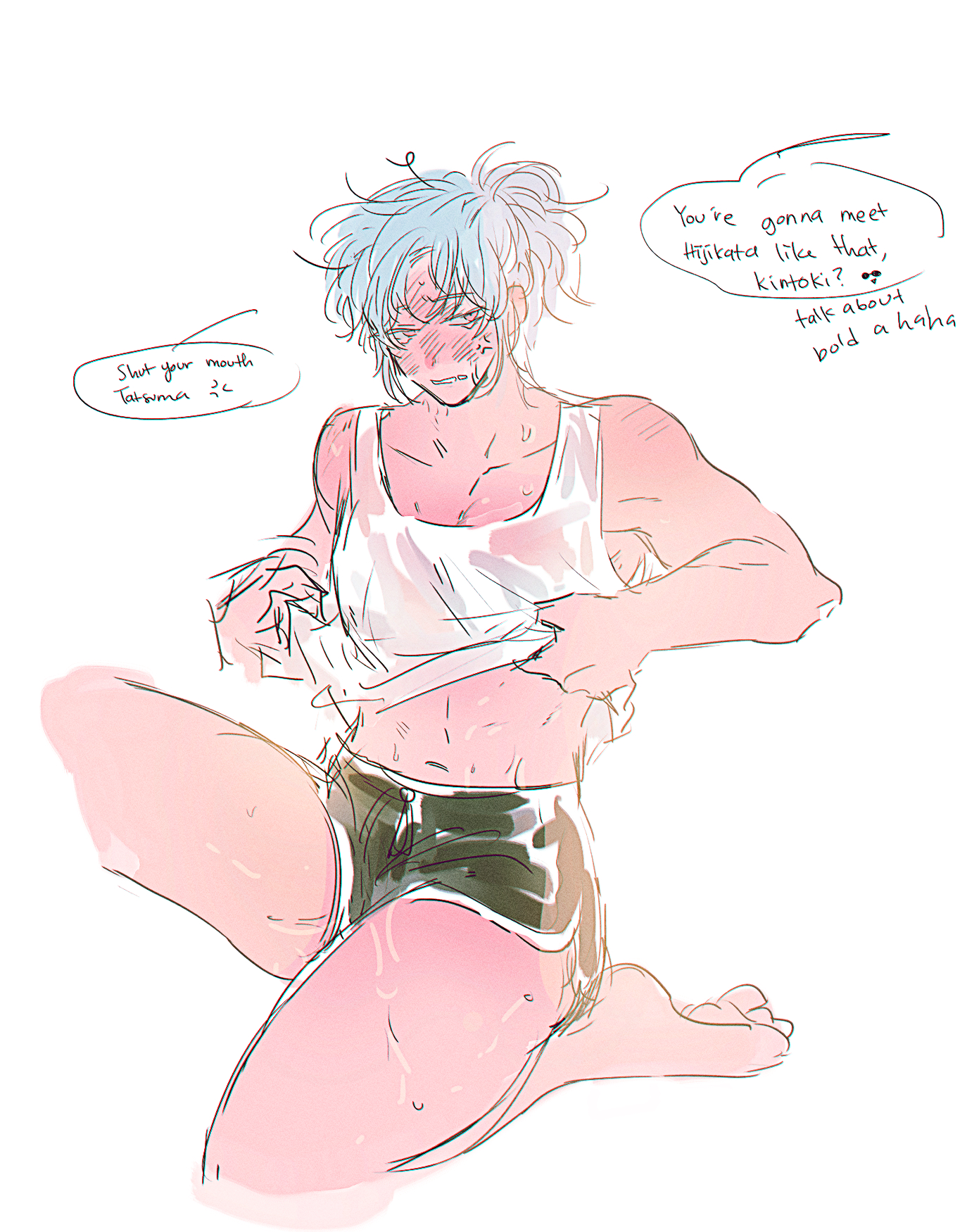 Rule 34 After Sex Anger Vein Annoyed Blush Colored Sketch Dialogue Dolphin Shorts Dressing