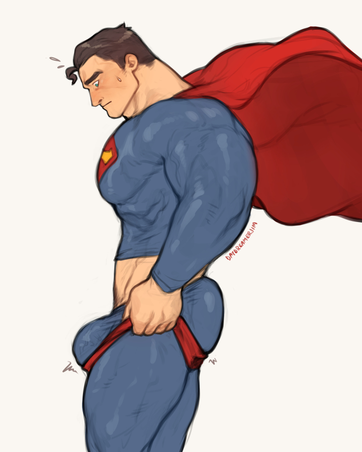 Rule 34 Bulge Through Clothing Clark Kent Daydreamerjim Dc Dc Comics Male Male Focus Male Only