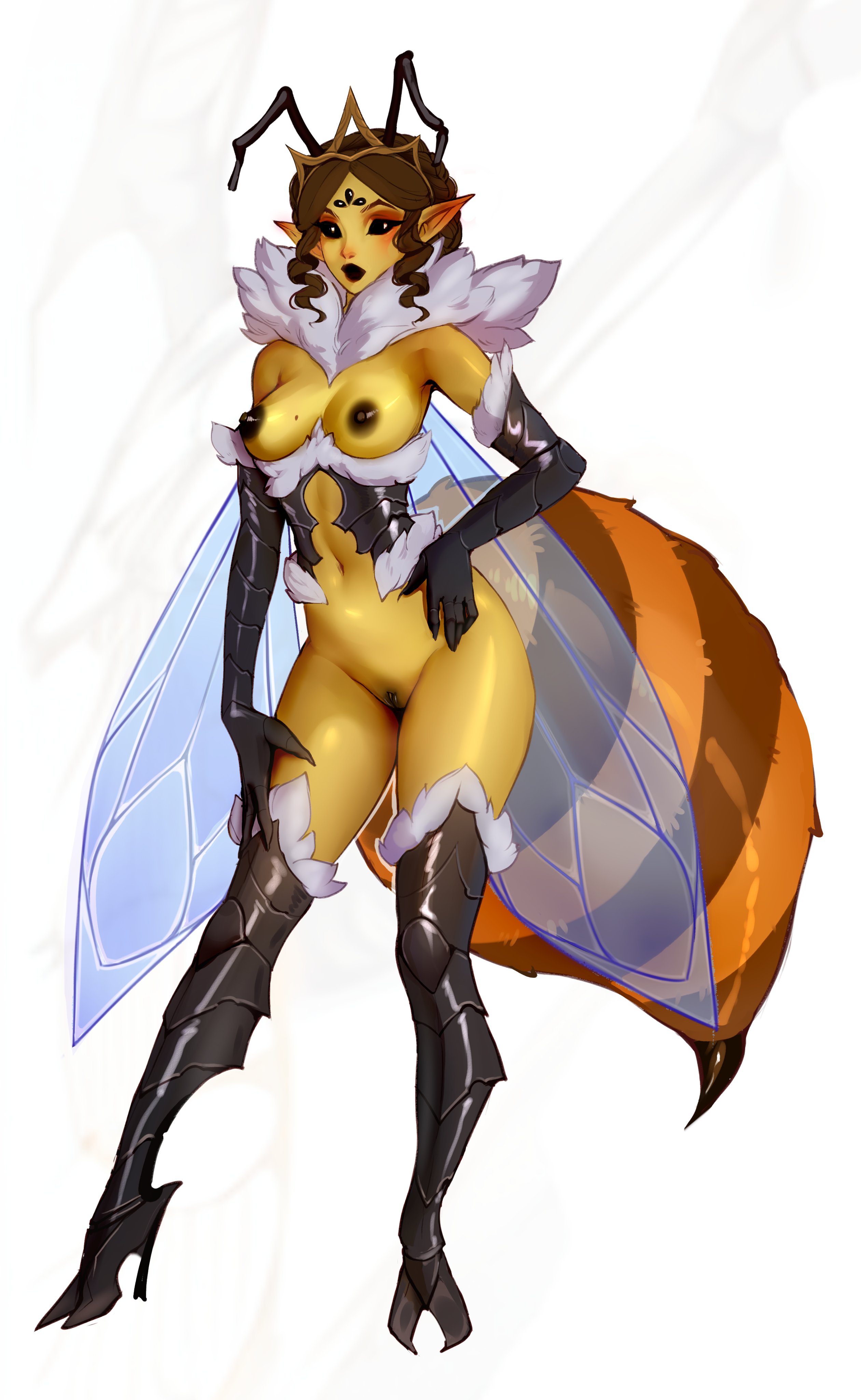 Rule 34 1girls 3 Toes Abdomen Absurd Res Antennae Anatomy Anthro Areolae Armwear Bee Black